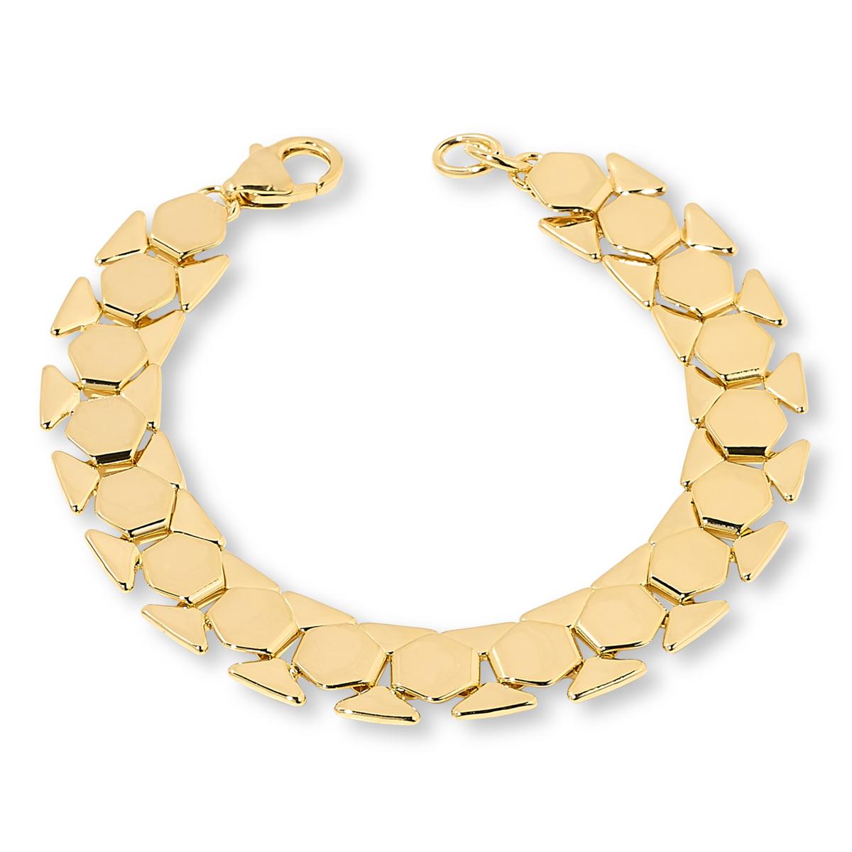 Bellezza Bronze Diamond-Cut Geometric Link Bracelet | HSN