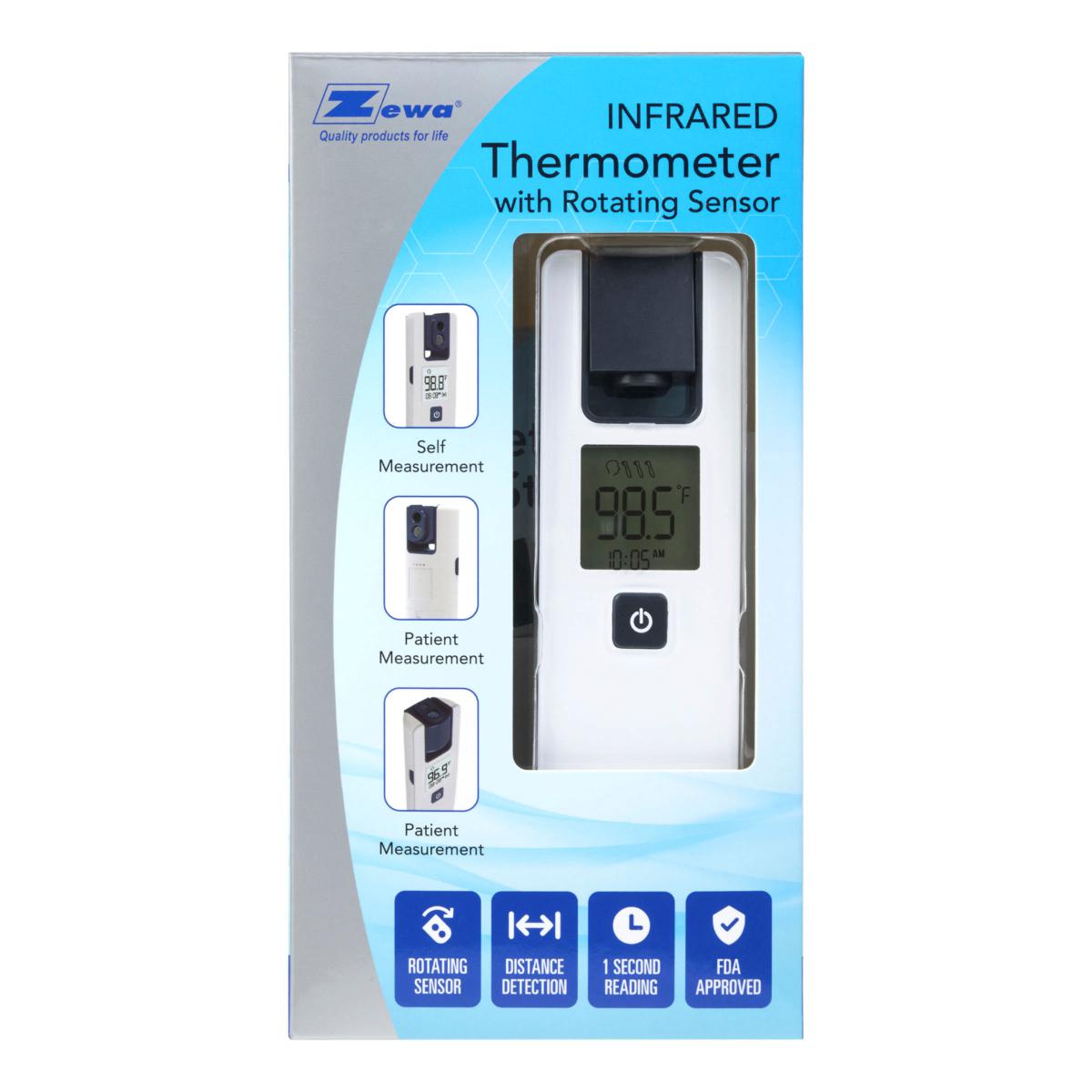 Zewa by Veridian Infrared Non-Touch Thermometer with Rotating Sensor | HSN