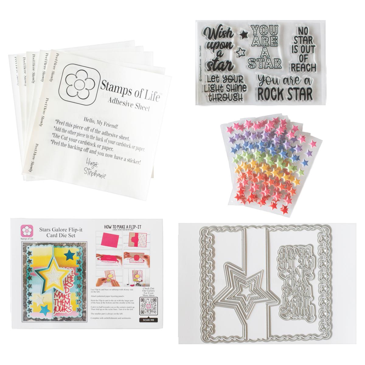 Stamps of Life Stars Flip-It Interactive A2 Card Stamp and Die Set | HSN