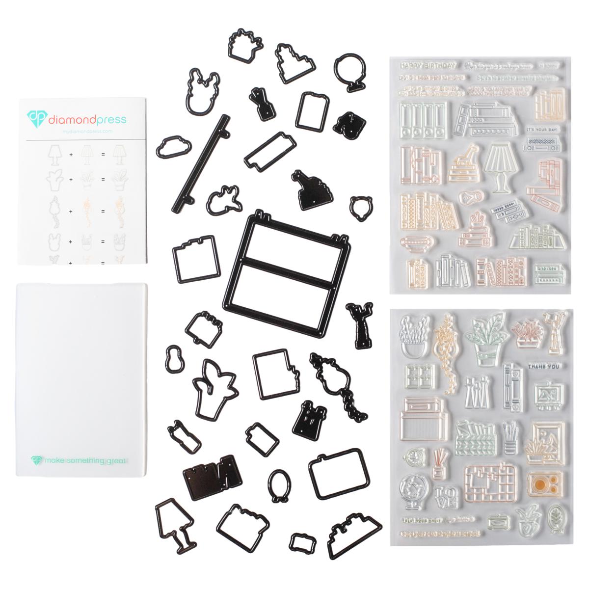 Diamond Press Bookcase Stamp and Die Kit | HSN