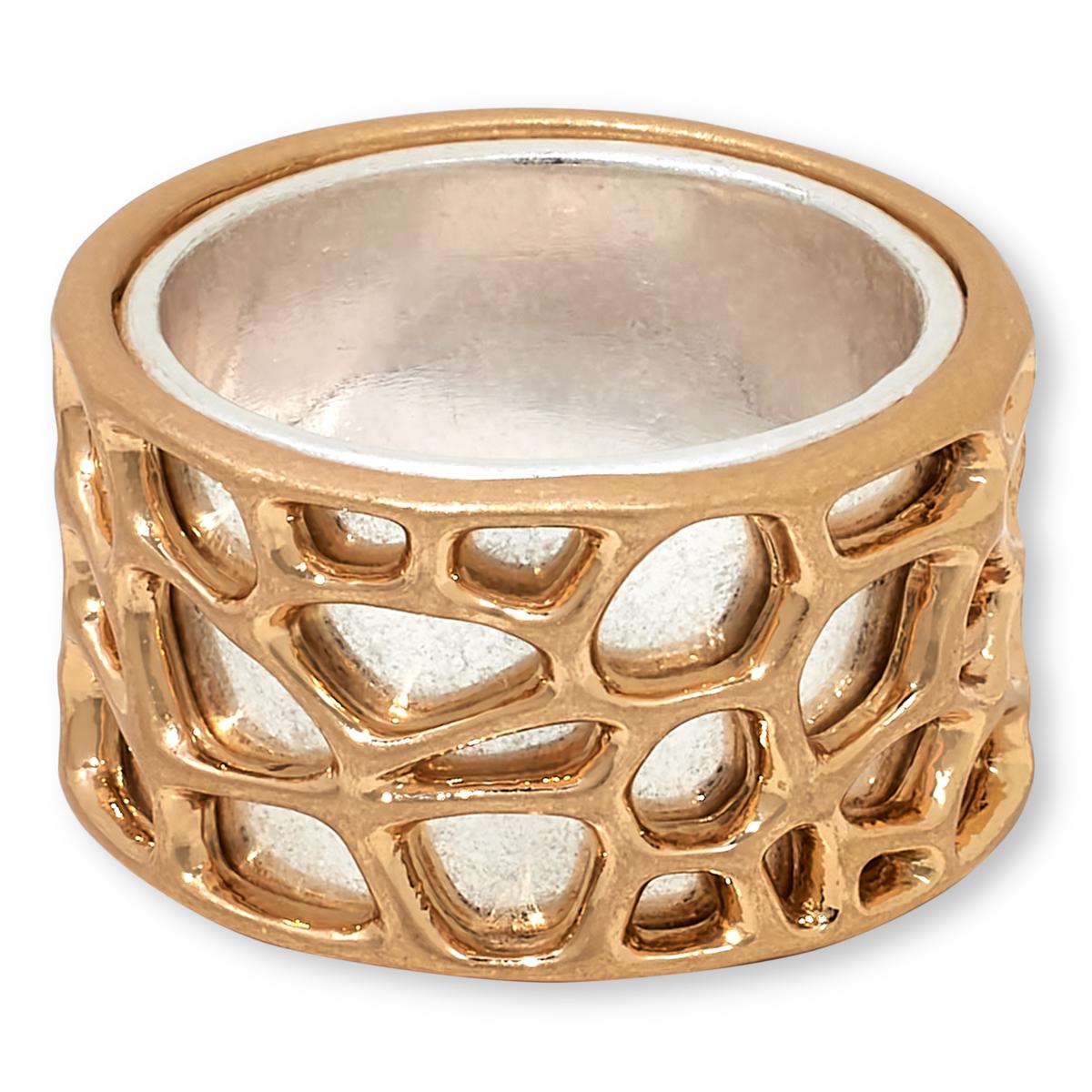 MarlaWynne Geometric Open Freeform Honeycomb Band Ring - 23543253 | HSN