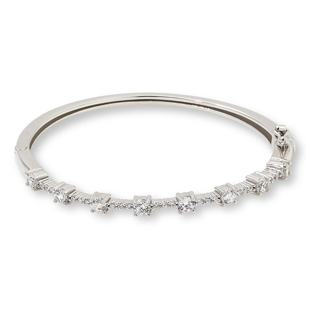 Radiance by Absolute™ Pavé and Prong Round Hinged Bangle Bracelet | HSN