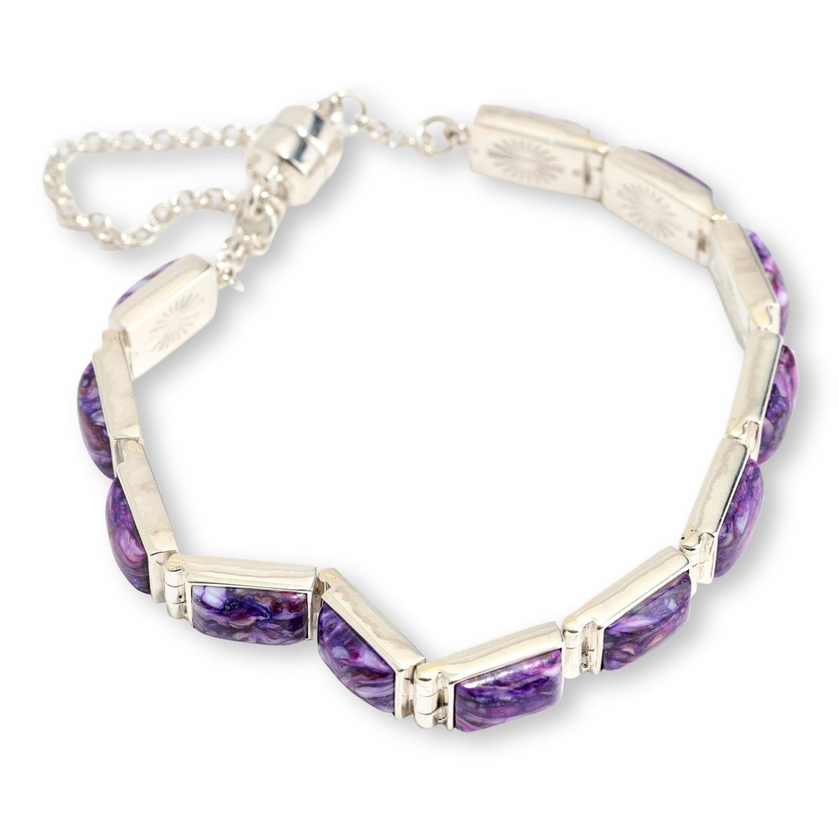 Jay King Purple Spiny Oyster Shell Line Bracelet with Magnetic Clasp | HSN