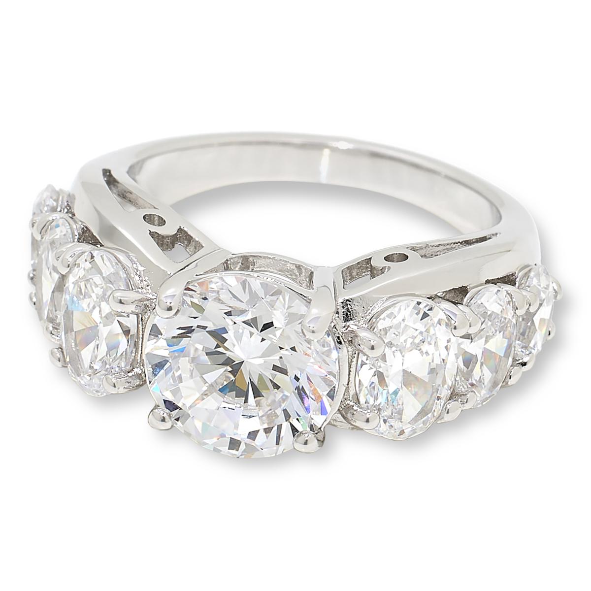Radiance by Absolute™ 9.20ctw Round and Oval 7-Stone Ring | HSN