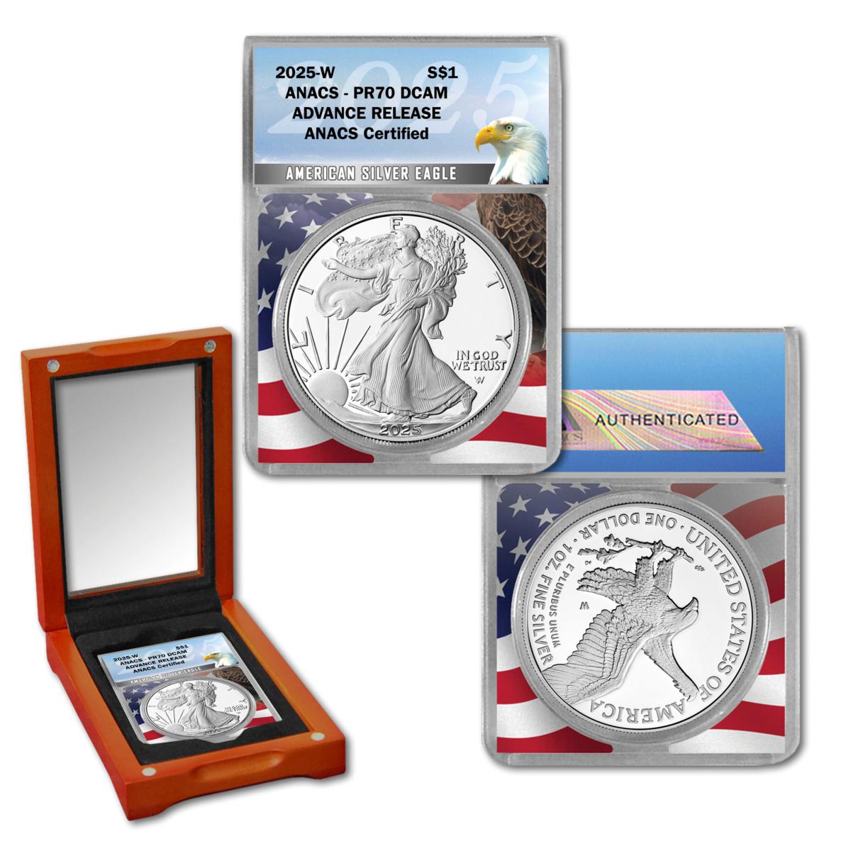 2025 PR70 ANACS Advance Release Silver Eagle Dollar Coin | HSN