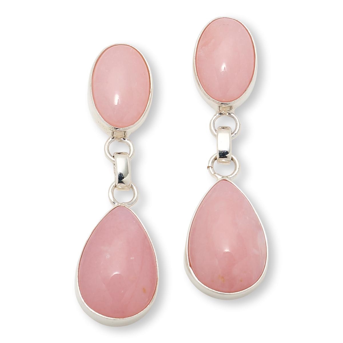 Jay King Peruvian Pink Opal Sterling Silver Drop Earrings | HSN