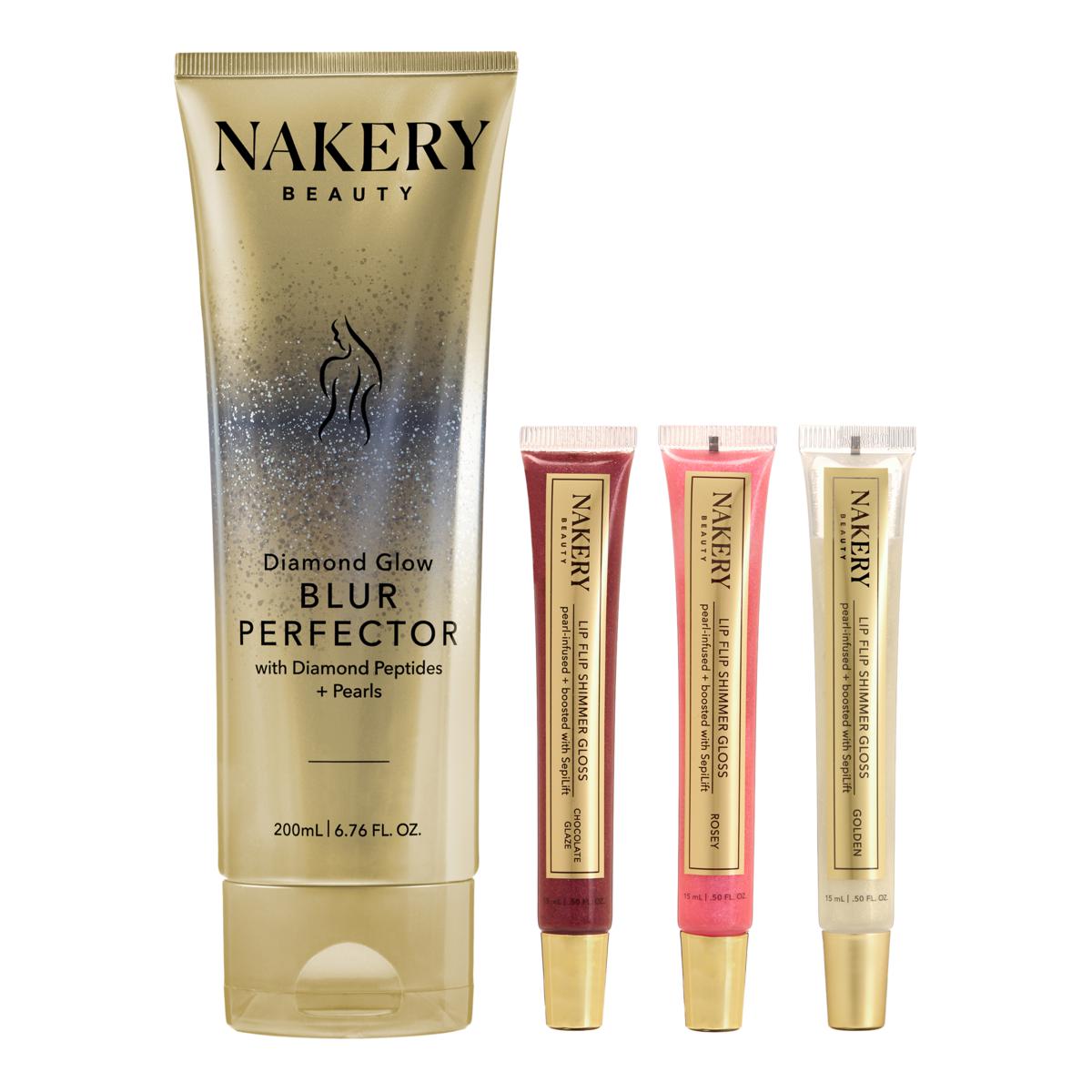 Nakery Beauty Diamond Glow & 3-piece Shimmer Gloss Collection | HSN