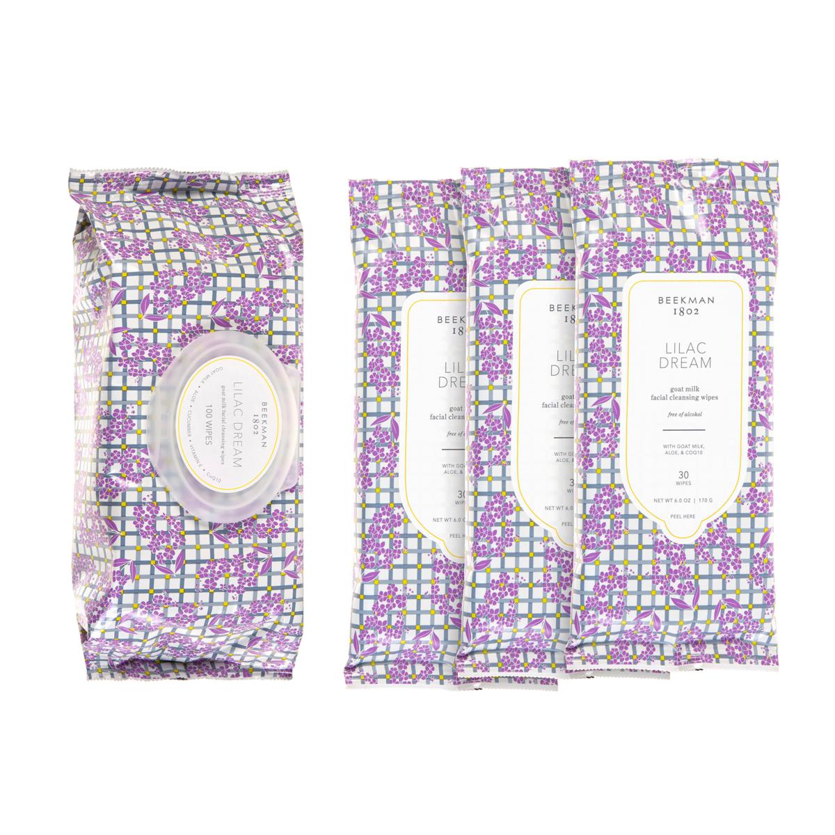 Beekman 1802 Goat Milk 4-piece Lilac Dream Cleansing Wipes Set | HSN