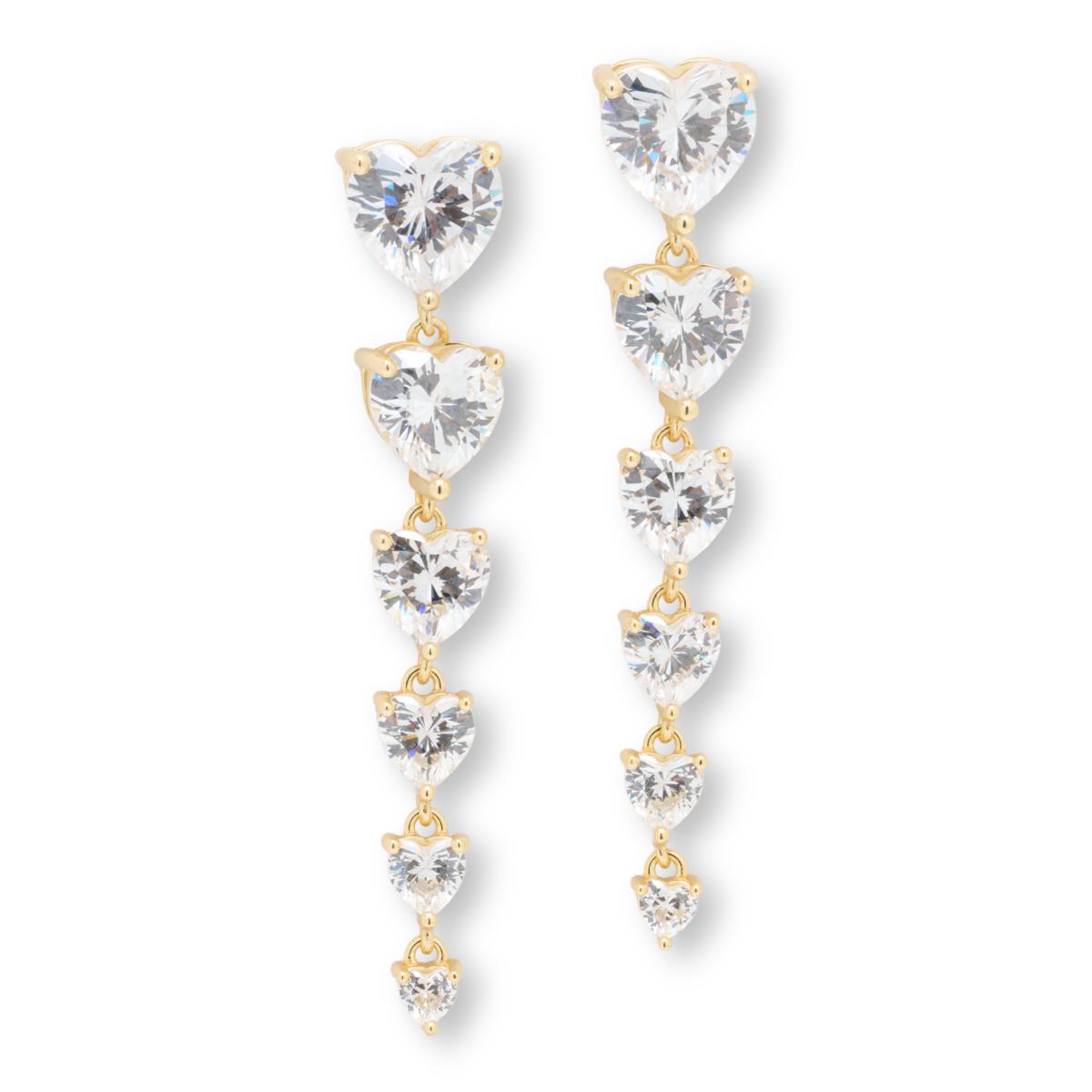 Radiance by Absolute™ Sterling Silver Cascading Heart Drop Earrings | HSN