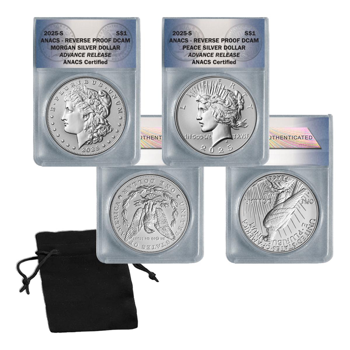 2025 Reverse Proof Advance Release Morgan and Peace Silver Dollar Set | HSN