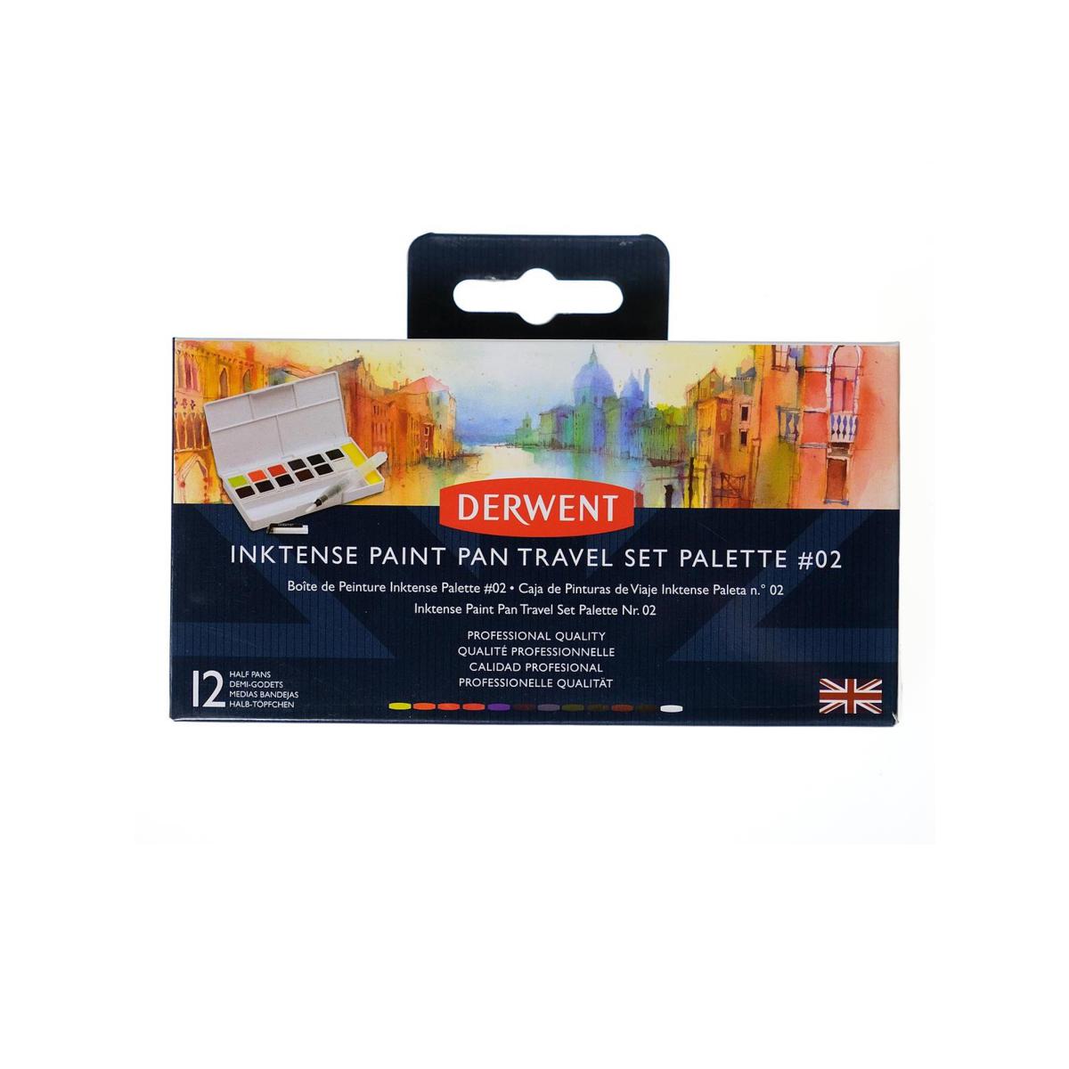 DERWENT Inktense Paint Pan Travel Set Palette #02 - 12 Half Pans ...