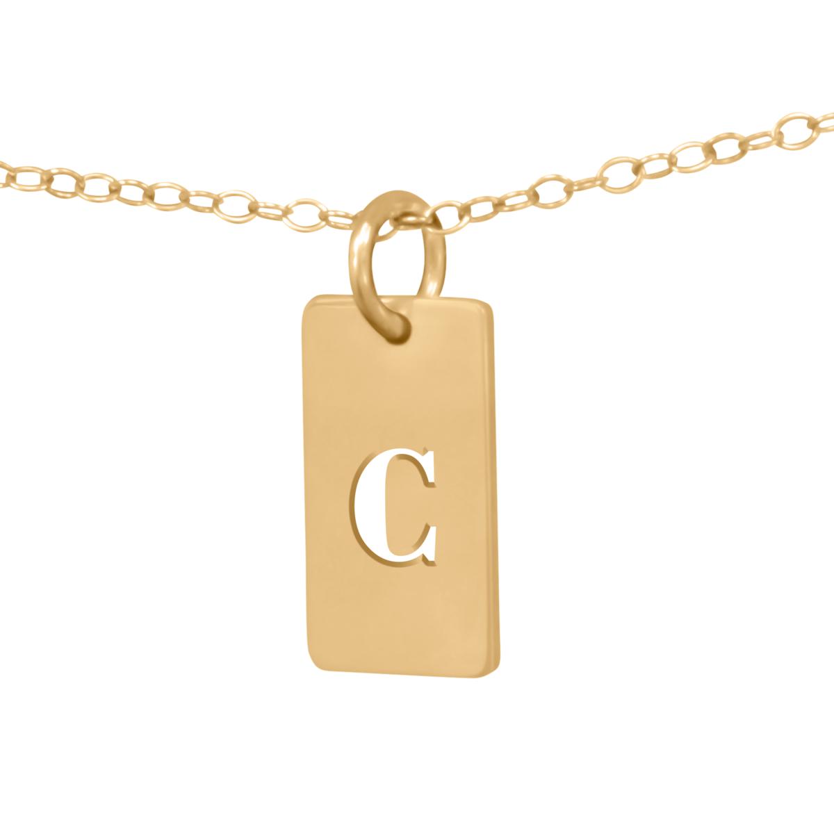10K Yellow Gold Tab Initial Necklace - 23386720 | HSN