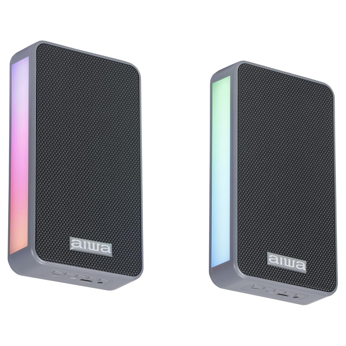 Aiwa Aura Light-Up Wall Speaker 2-pack - 23613600 | HSN