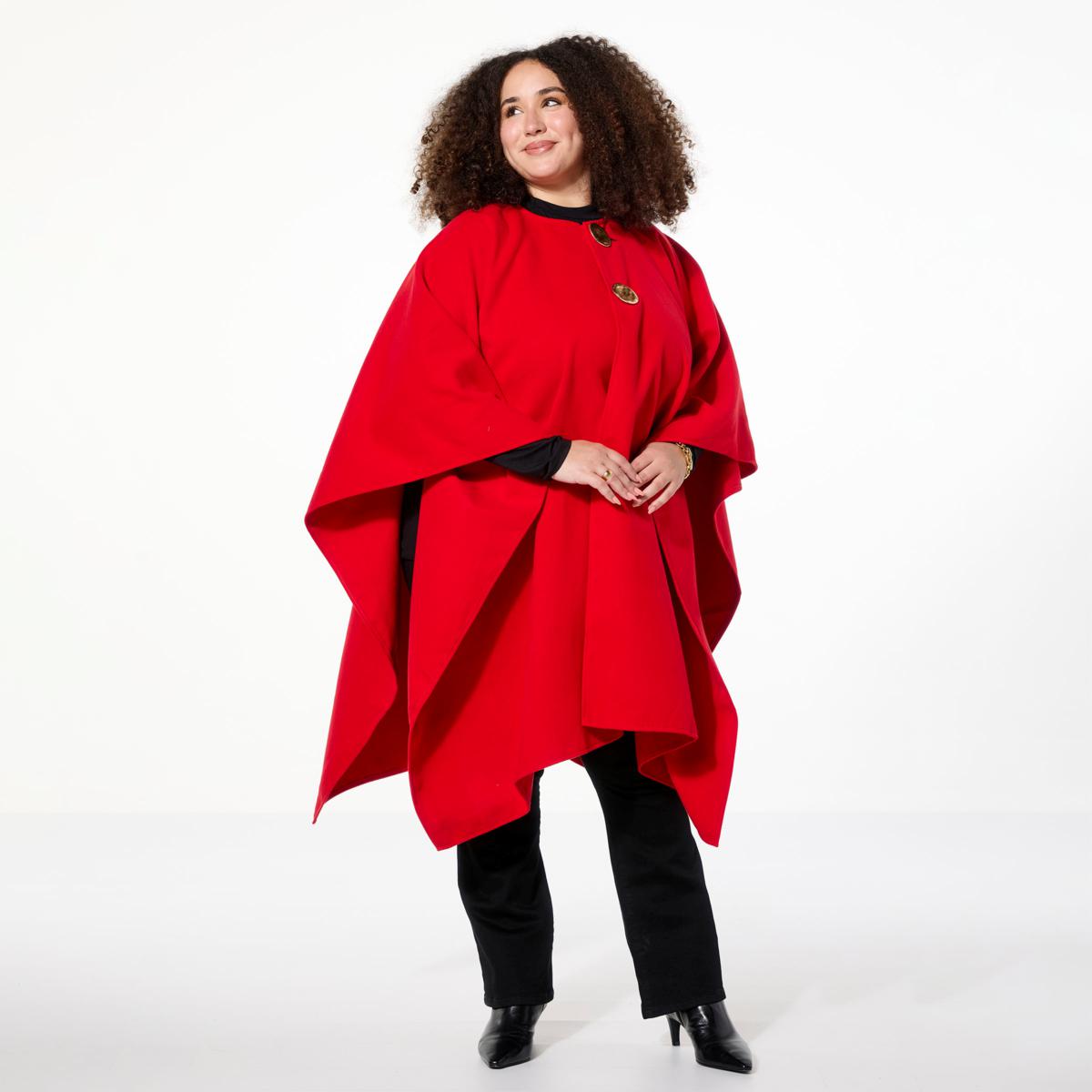 Allison Brown NY Dramatic Cape with Mega Buttons | HSN