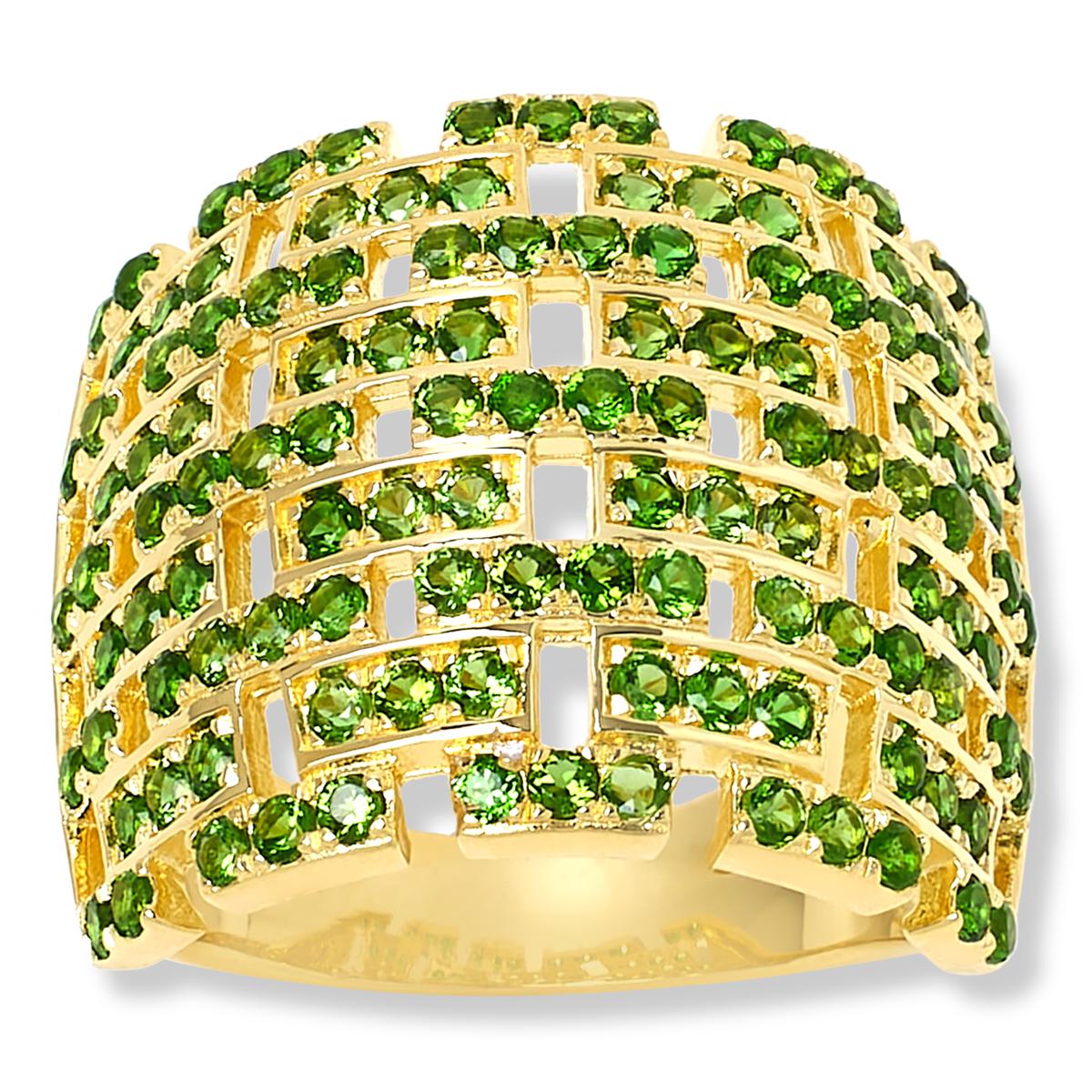 "As Is" Colleen Lopez Silver Gemstone Woven Link Wide Band Ring | HSN