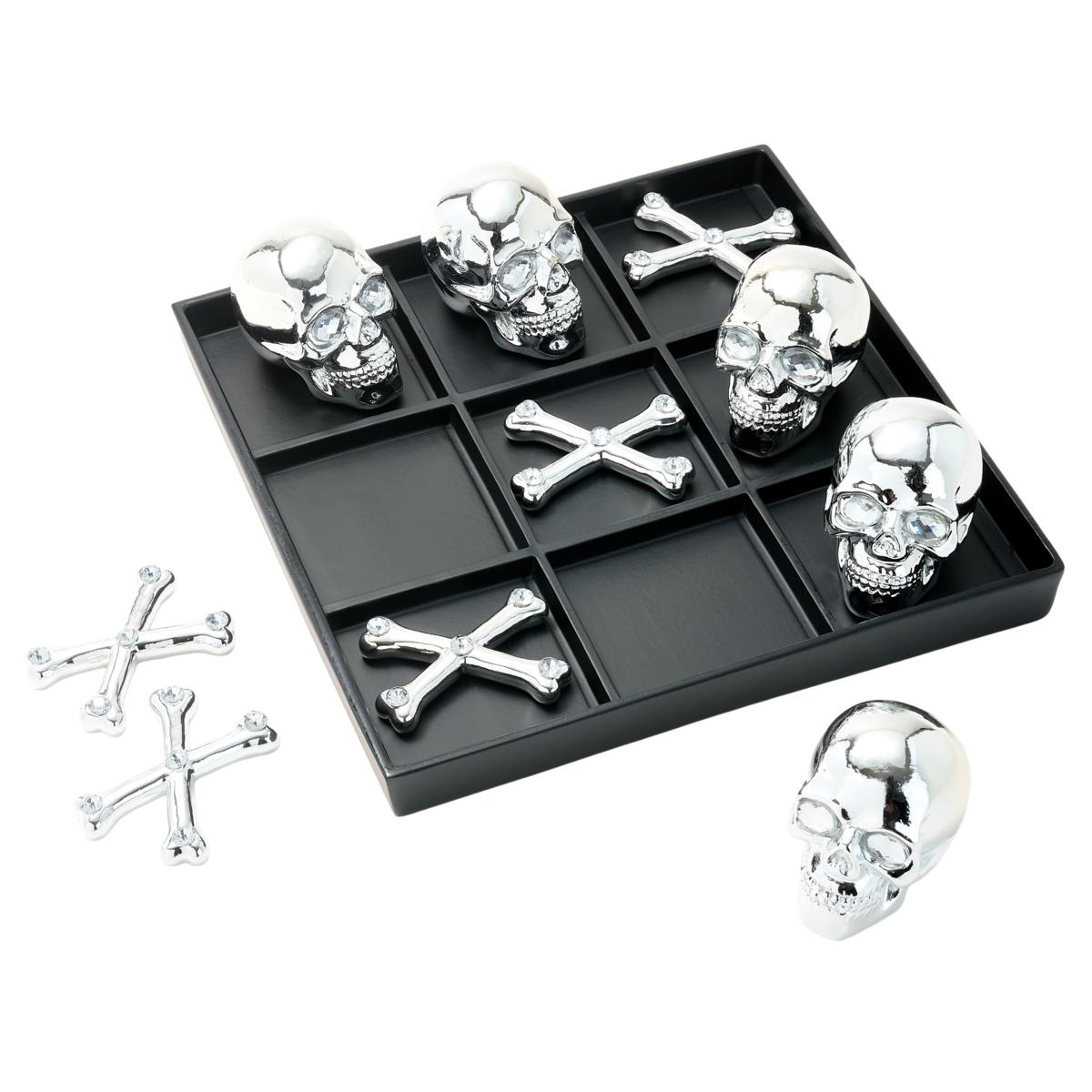 August & Leo 10" Jeweled Skull & Crossbones Game Board | HSN
