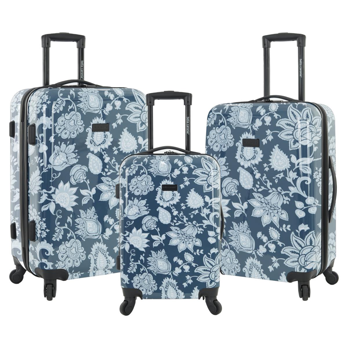 Bella Caronia 3 Pc Rolling Hardside Luggage Set w/ 4-Wheel Spinners ...