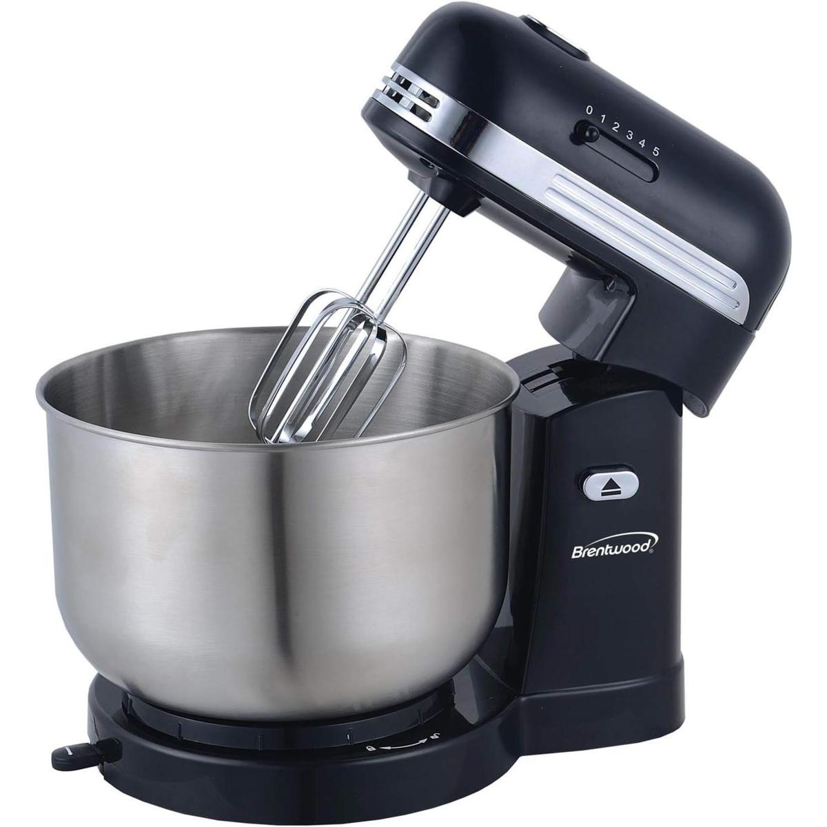 Brentwood 5-Speed Stand Mixer, Stainless Steel Mixing Bowl - Black | HSN