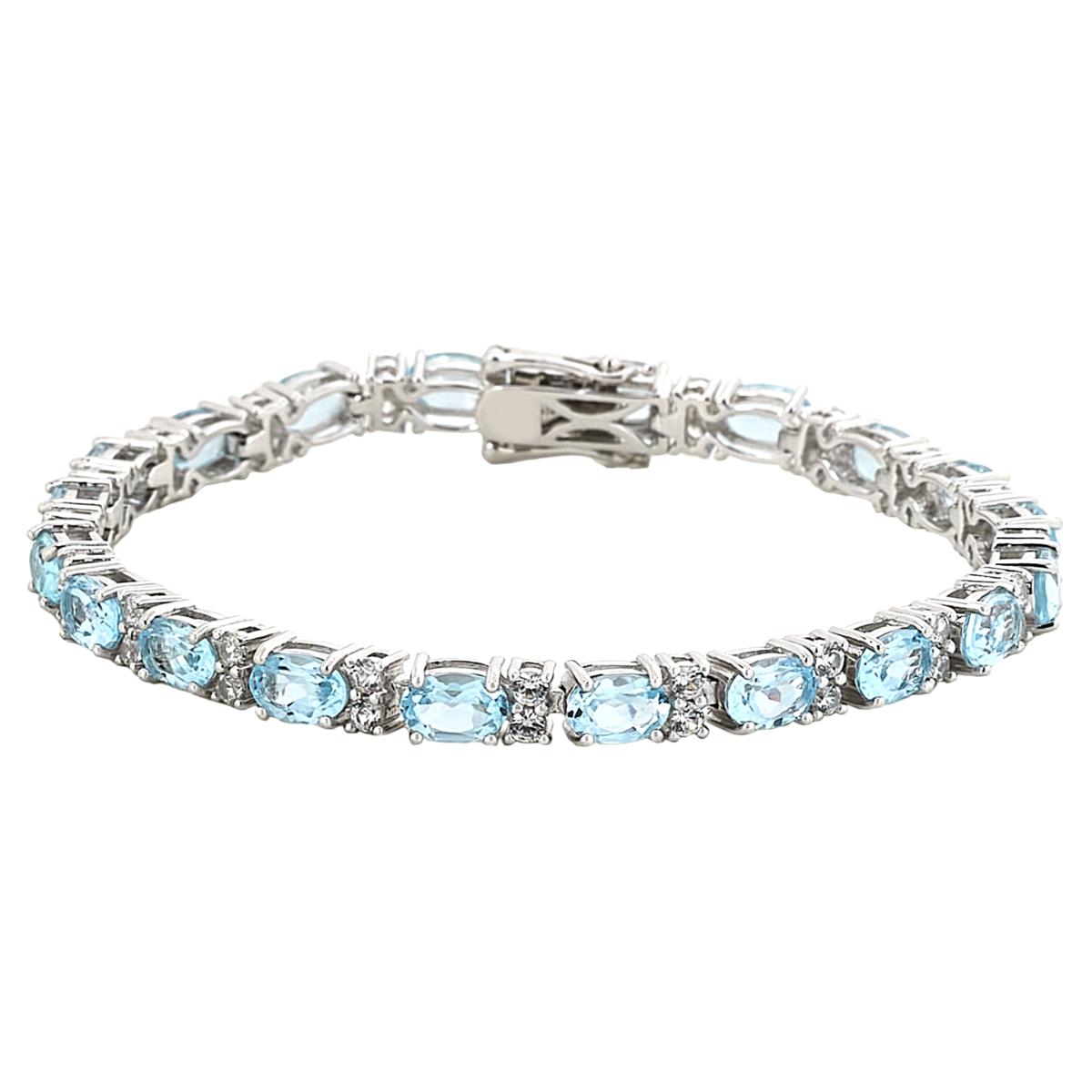 Colleen Lopez Gemstone and White Zircon Tennis Bracelet