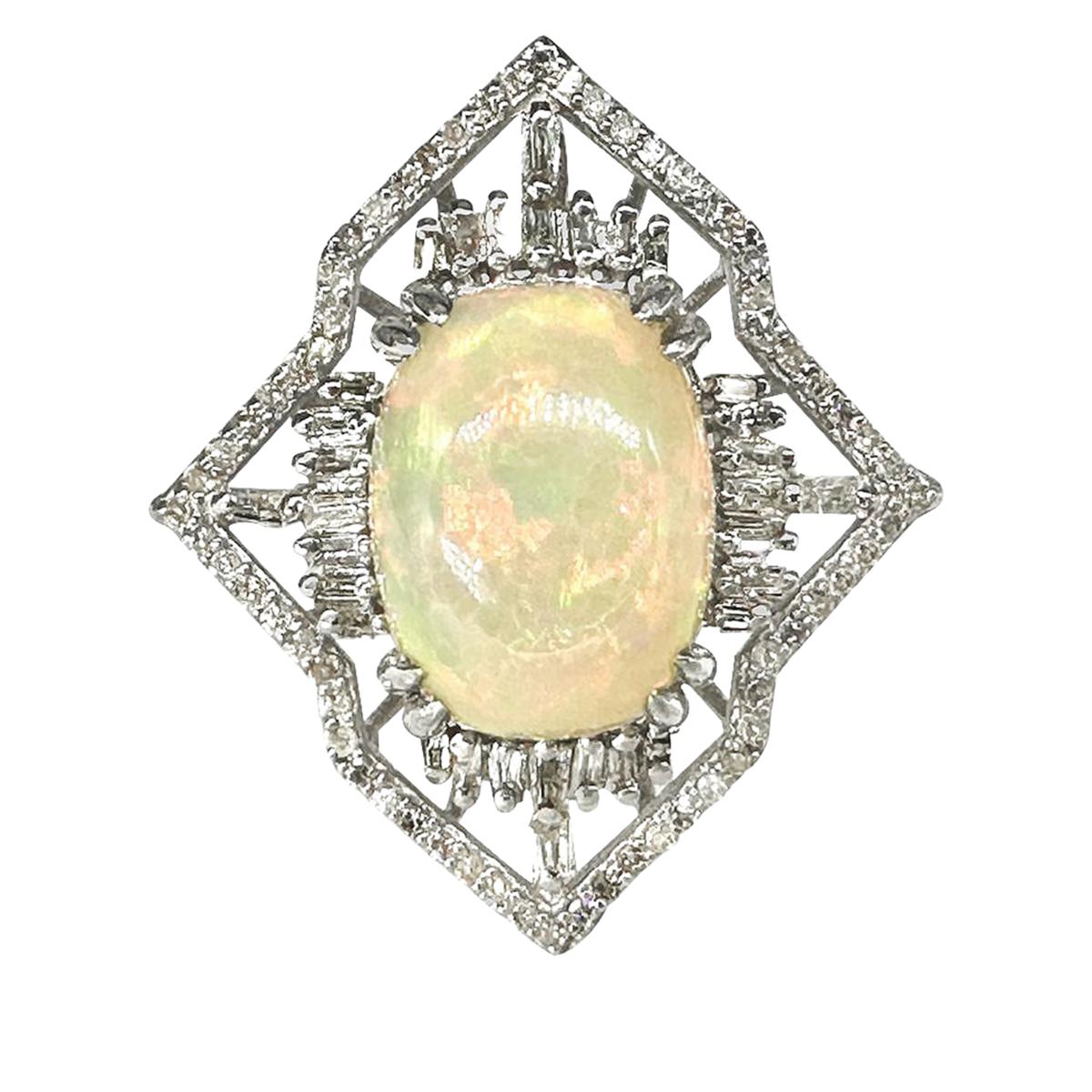 Colleen Lopez Opal and Diamond Sterling Silver Ring - 20822912 | HSN