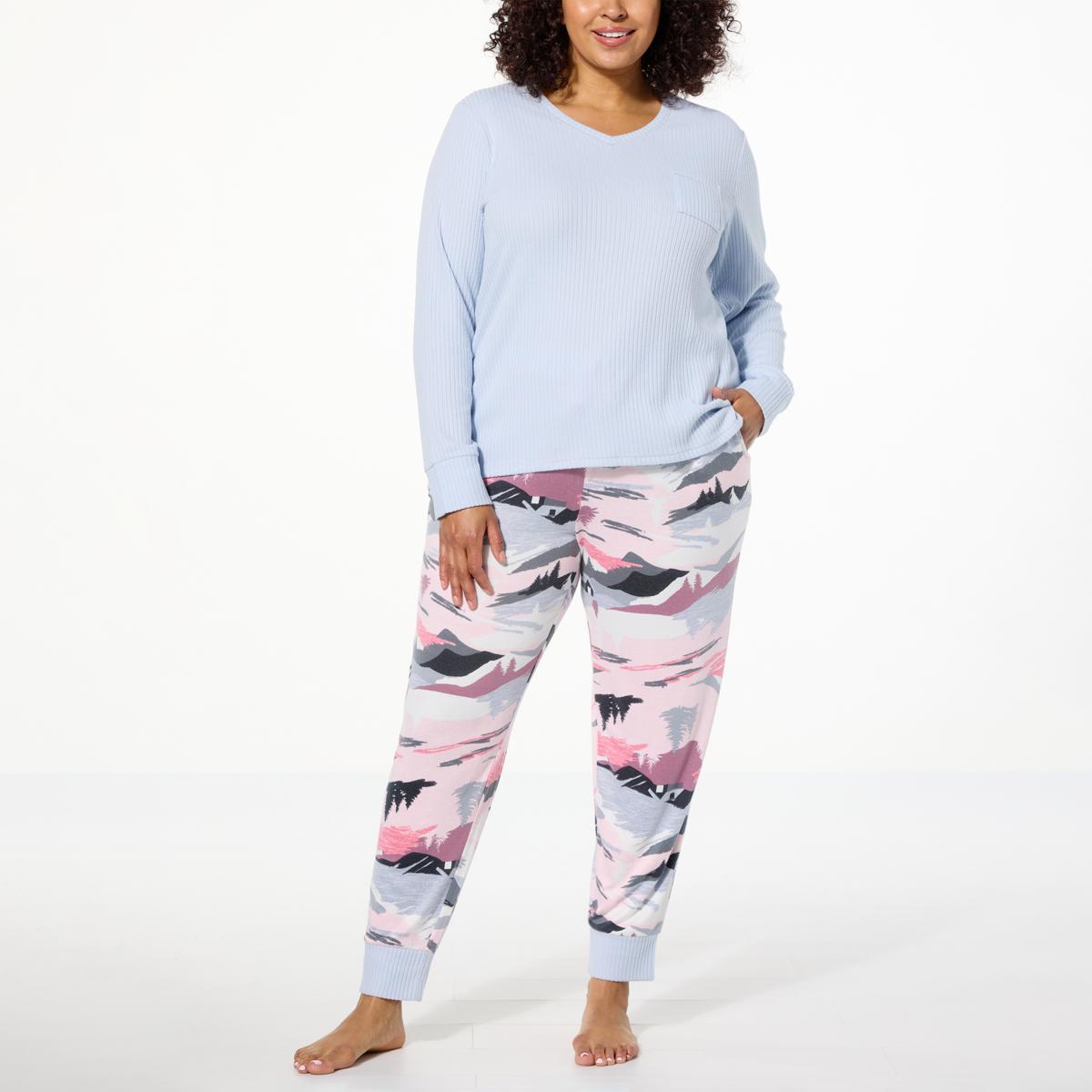 Comfort Code 2-piece Brushed Ultra Rib Knit PJ Set | HSN