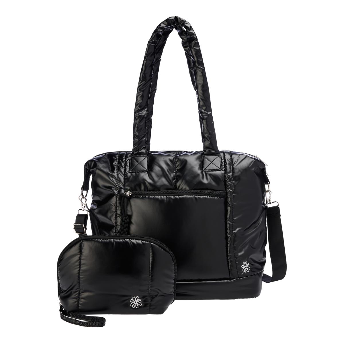 Denise Austin Puffer Day Tote with Cosmetic Bag | HSN