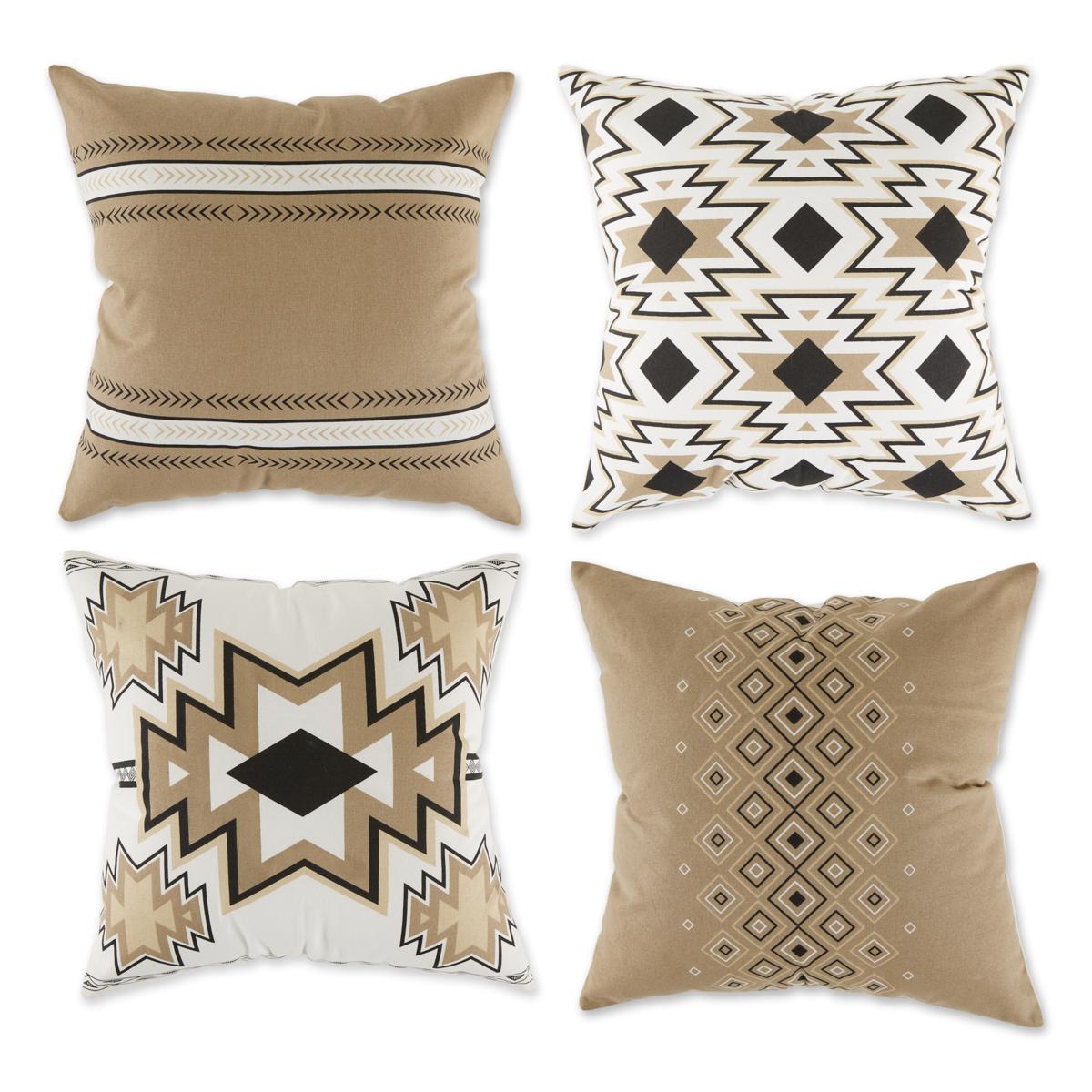 Design Imports Set of 4 Aztec Print Pillow Covers 18x18 - 20155315 | HSN
