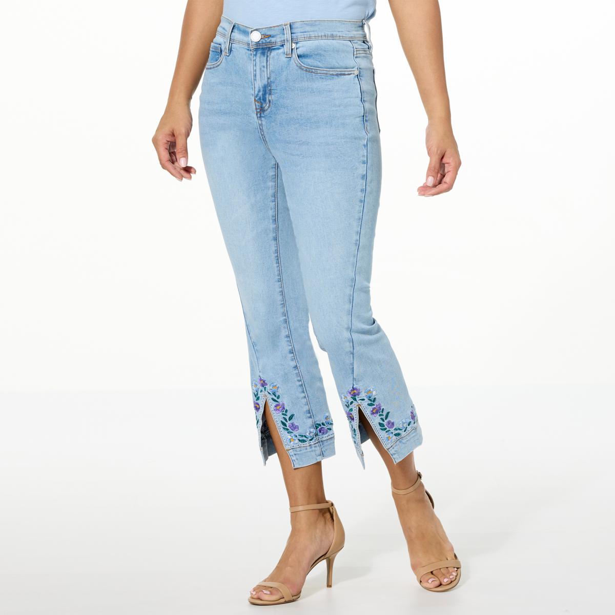 DG2 by Diane Gilman New Classic Stretch Embroidered Crop Bootcut Jean ...