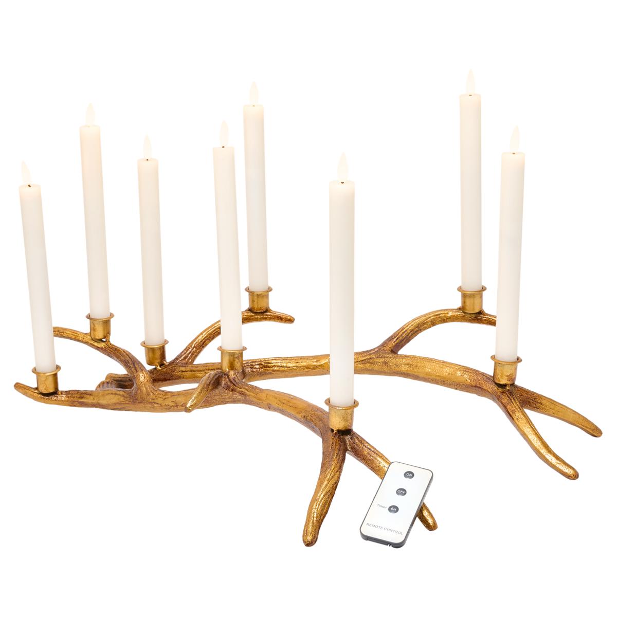 Emryn House Antler Candelabra with Wax LED Candles | HSN