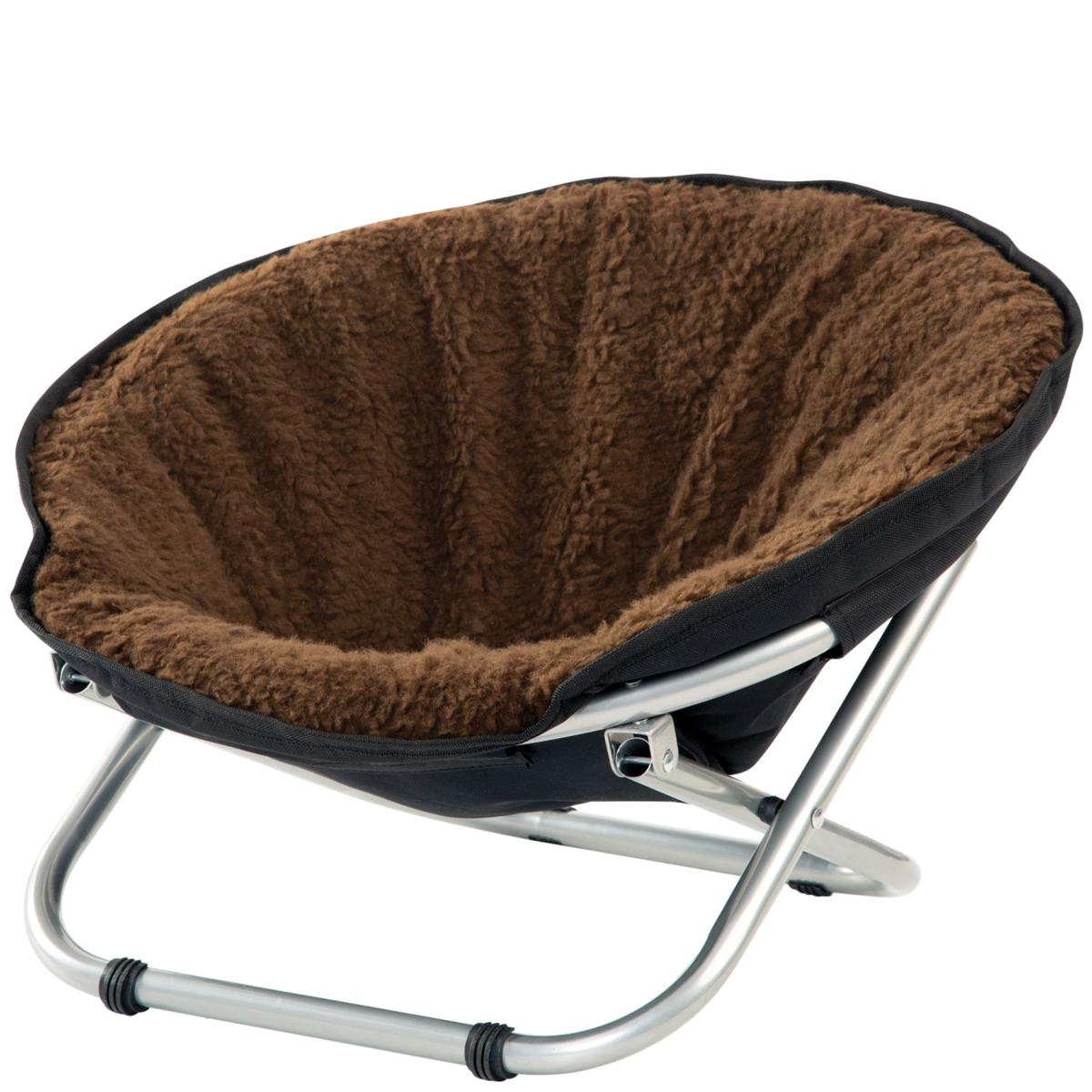 Folding Pet Chair with Fuzzy Brown Cushion | HSN