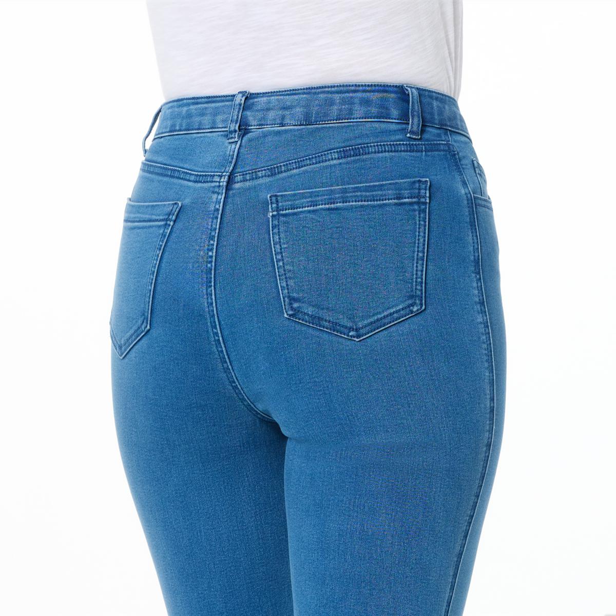 G by Giuliana G-Soft Denim Mini Flare-Leg Jean with Raw Edge G by Giuliana G-Soft Denim Mini Flare-Leg Jean with Raw Edge
