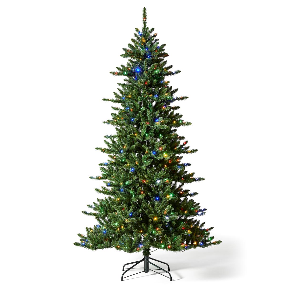 Glitzhome Pre-Lit Green Slim Fir Christmas Tree | HSN