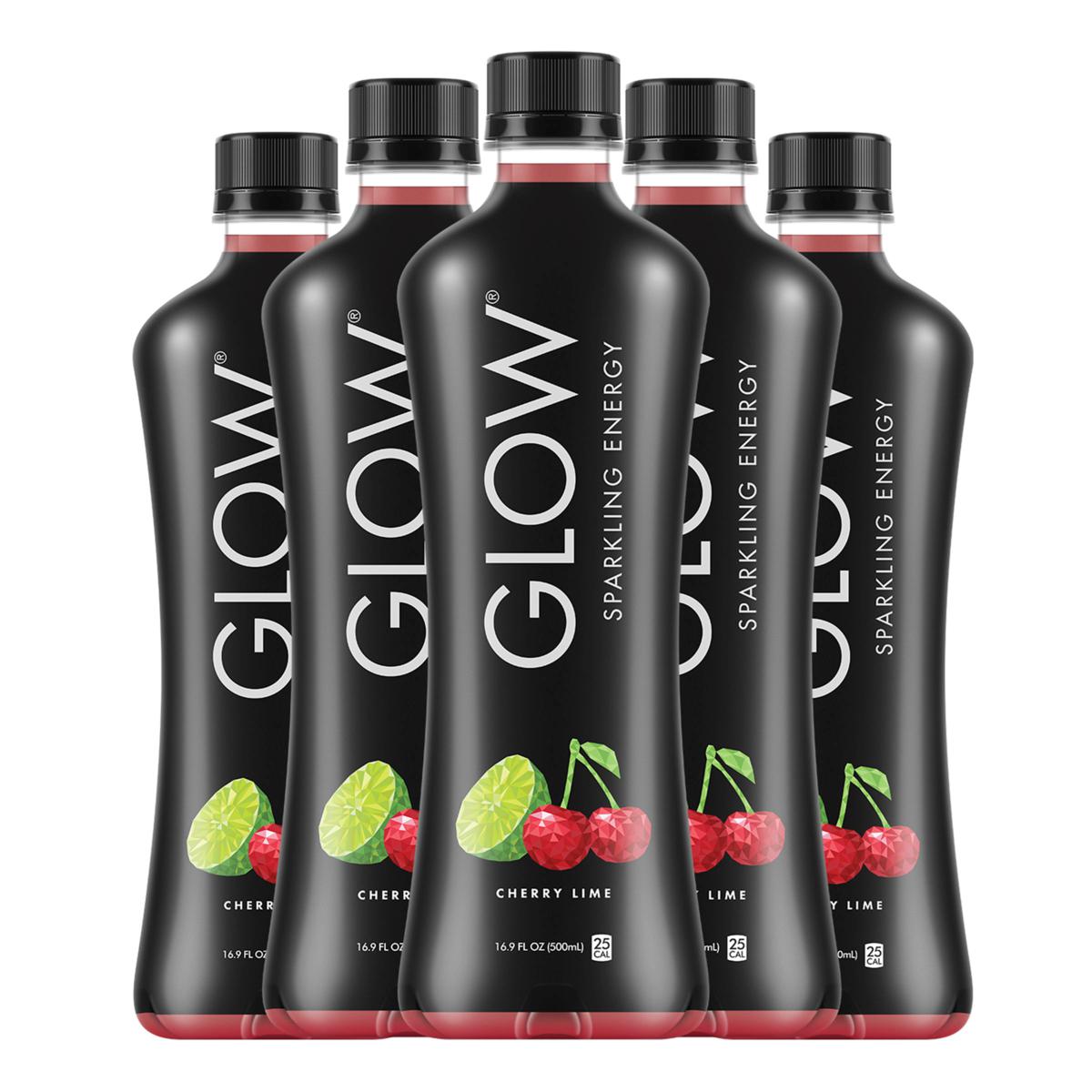 GLOW Beverages 6-pack Cherry Lime Flavored Sparkling Energy Water | HSN
