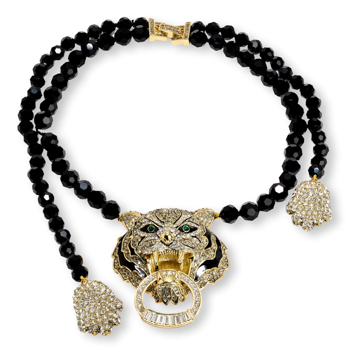 Heidi Daus Animal Magic Crystal-Encrusted Beaded Drop Necklace ...