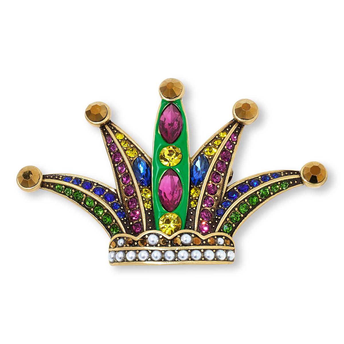 Heidi Daus Mardi Gras Jester Hat Crystal and Enamel Pin | HSN