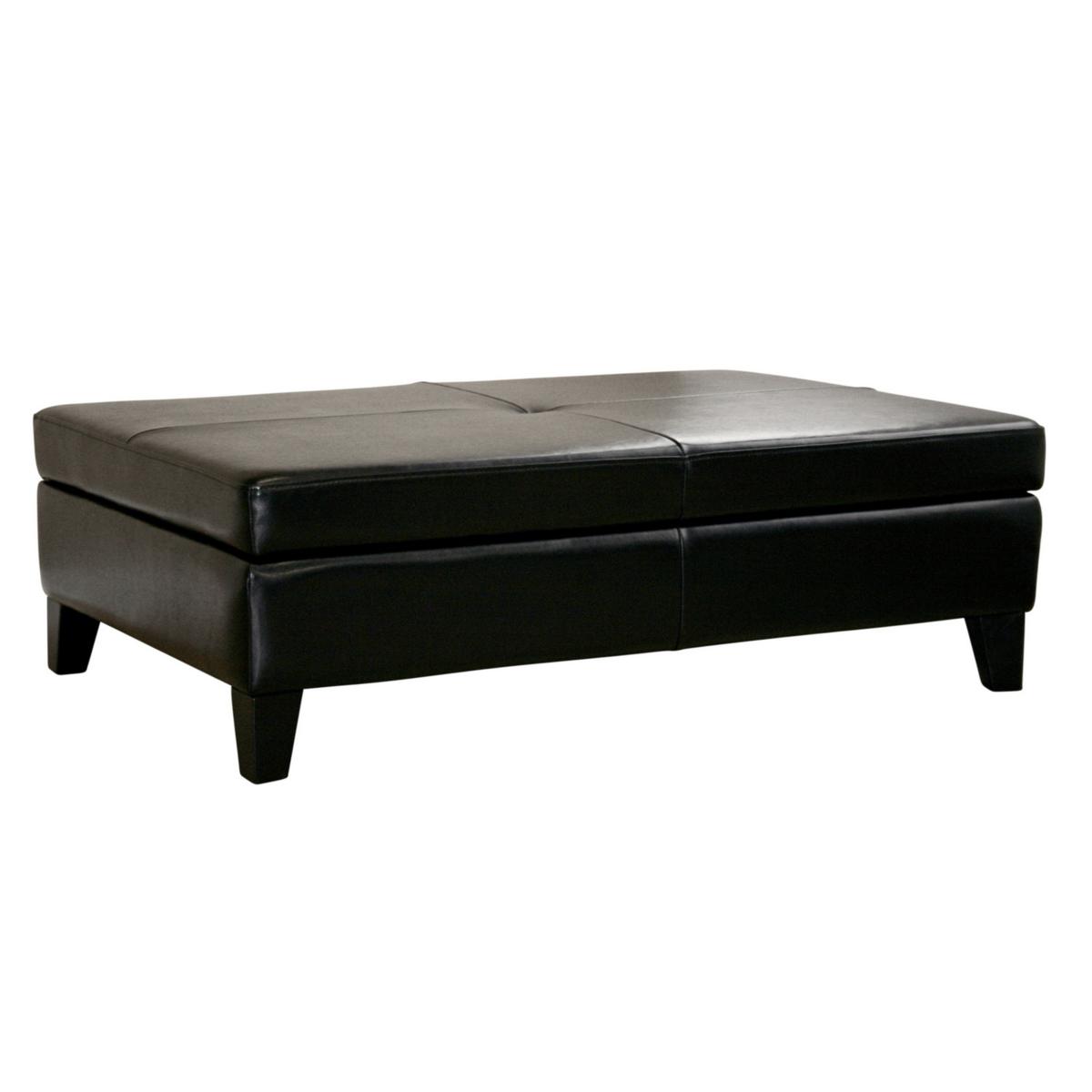 Leather Storage Cocktail Ottoman - 9903822 | HSN