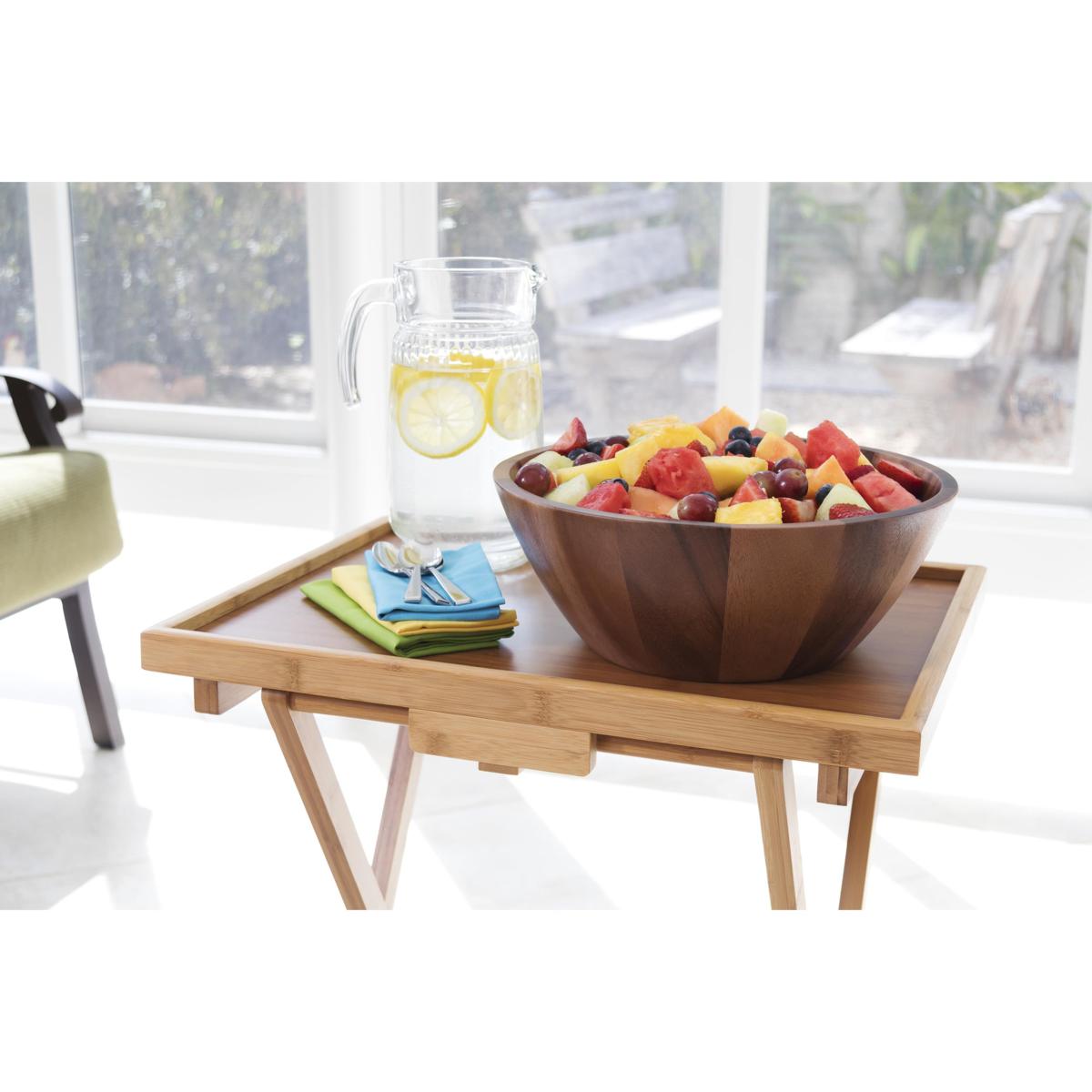 Lipper 2 pc Bamboo Lipped Snack Tables