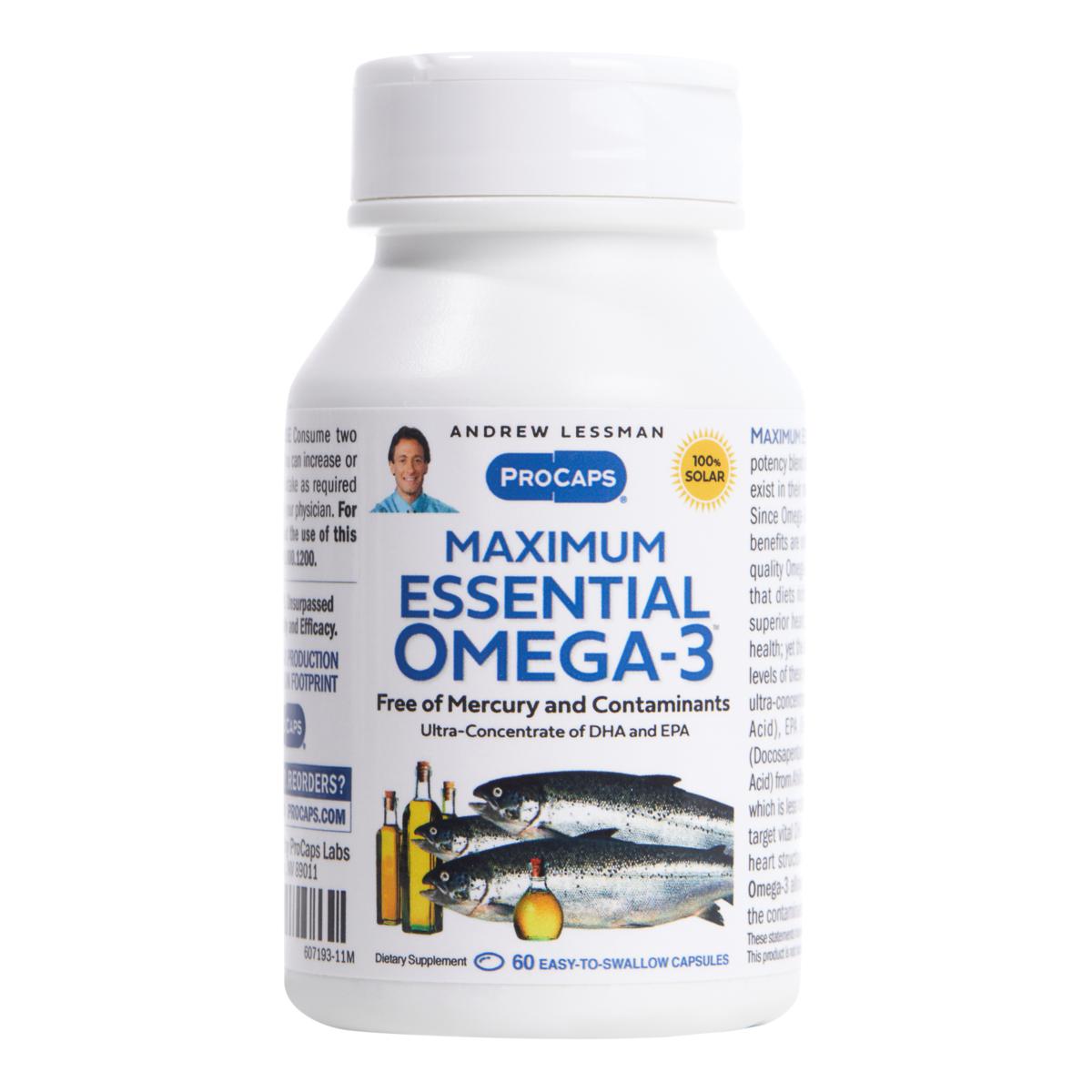 Maximum Essential Omega-3 Unflavored - 60 Capsules - 9580410 | HSN