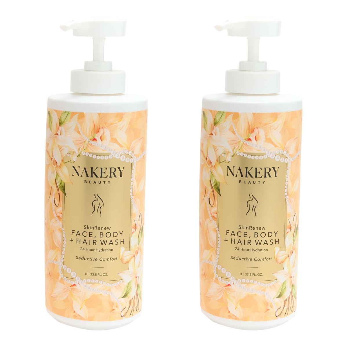 Nakery Beauty 1-Liter 2-pack Seductive Comfort Body, Face & Hair Wash | HSN