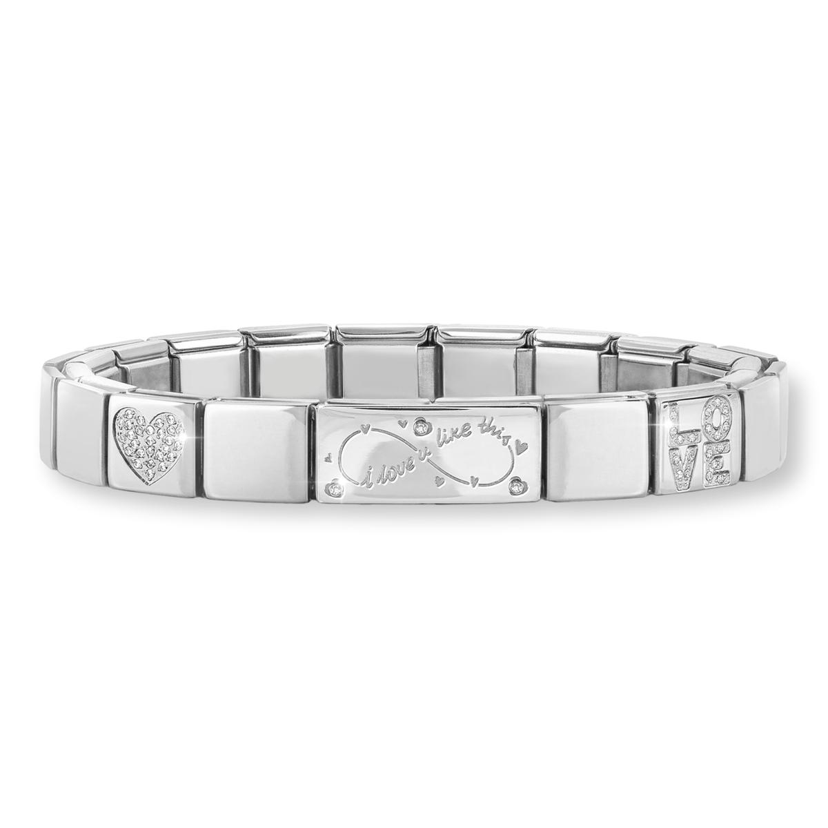 Nomination Italy Inspirational Links Stainless Steel Stretch Bracelet | HSN