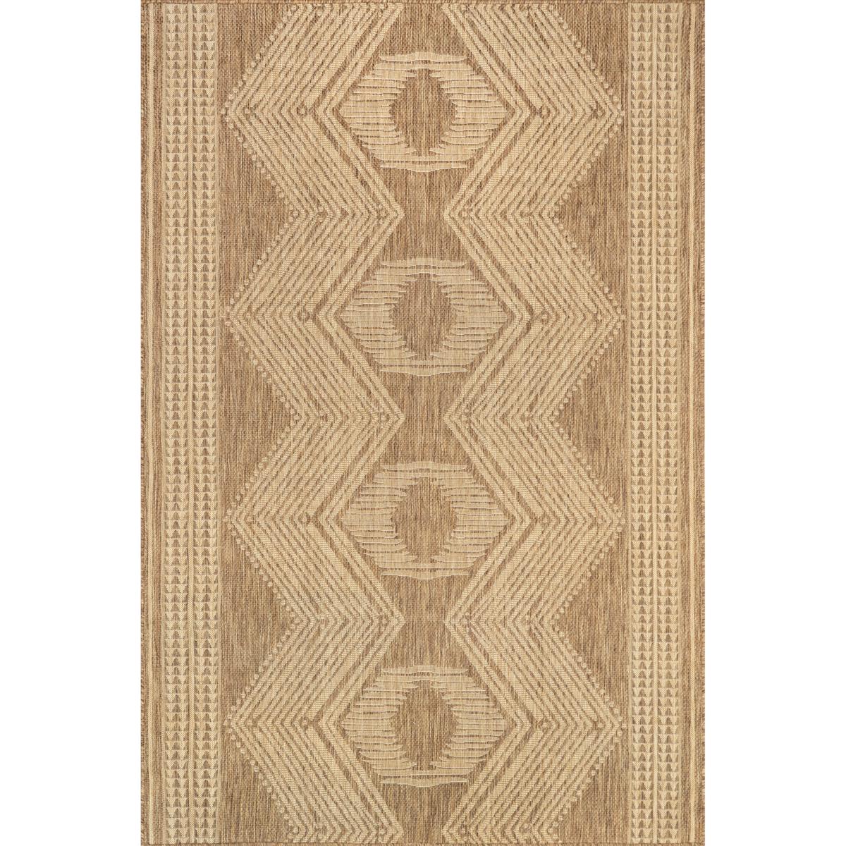nuLOOM Ranya Tribal Indoor/Outdoor Area Rug 4' x 6' Light Brown ...
