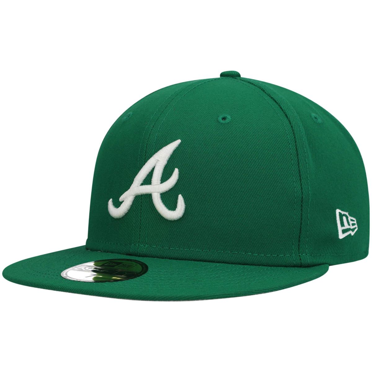 Officially Licensed MLB Men's New Era Kelly Fitted Hat - Braves ...