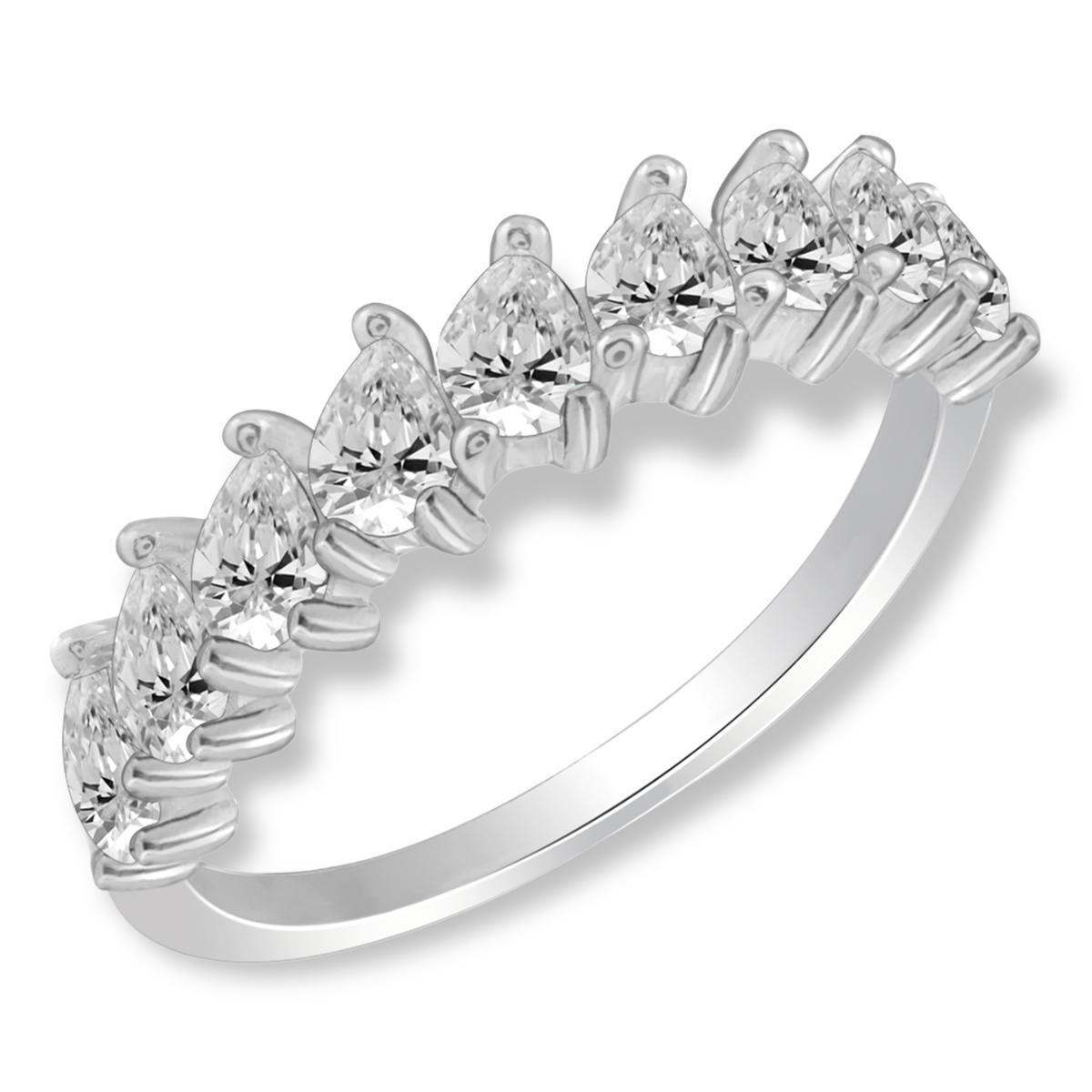 Radiance by Absolute™ 2.45ctw Pear-Cut Semi-Eternity Ring - 23282486 | HSN
