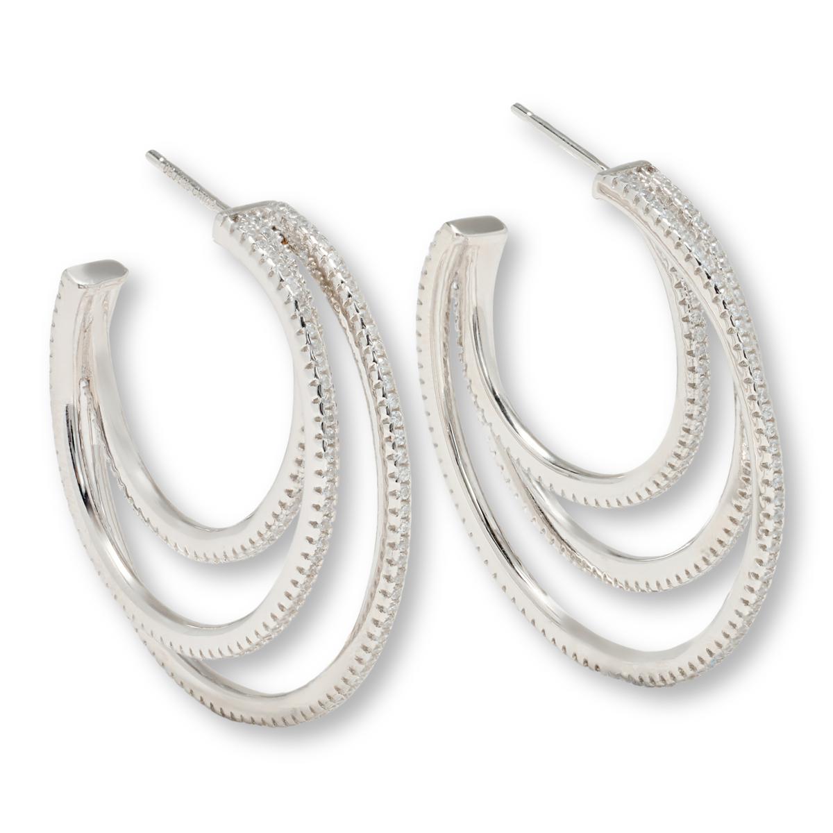 Radiance by Absolute™ 2.70ctw Triple Illusion C-Hoop Earrings | HSN