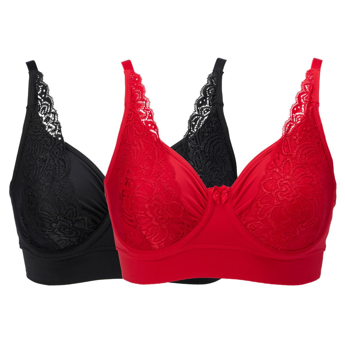 Rhonda Shear 2-pack Butterknit No Wire Underwire Bra with Lace | HSN