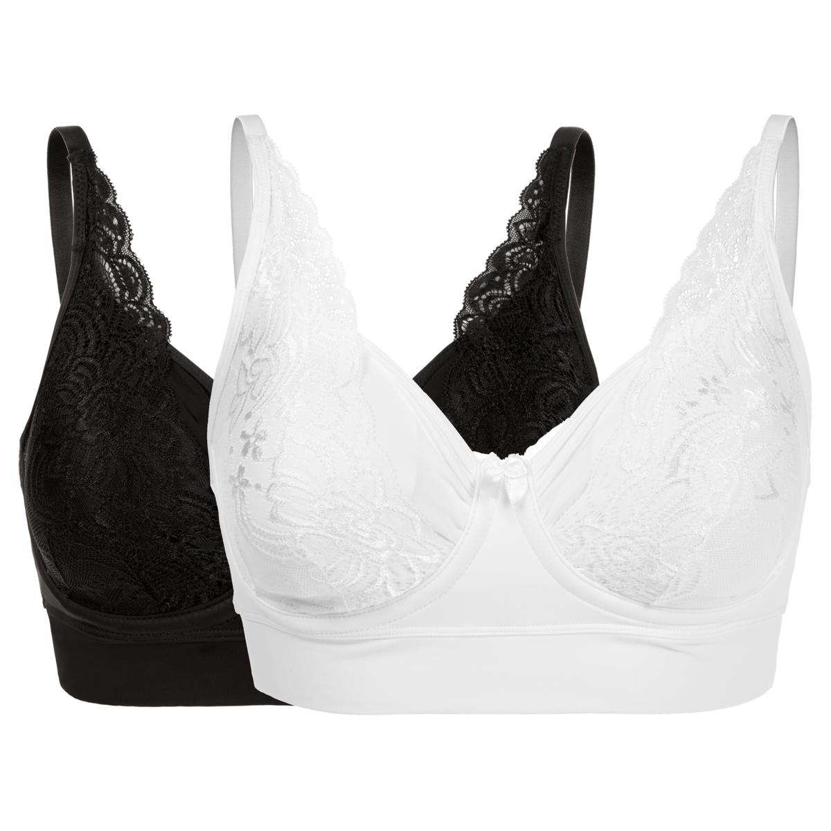 Rhonda Shear 2-pack Butterknit No Wire Underwire Bra with Lace | HSN
