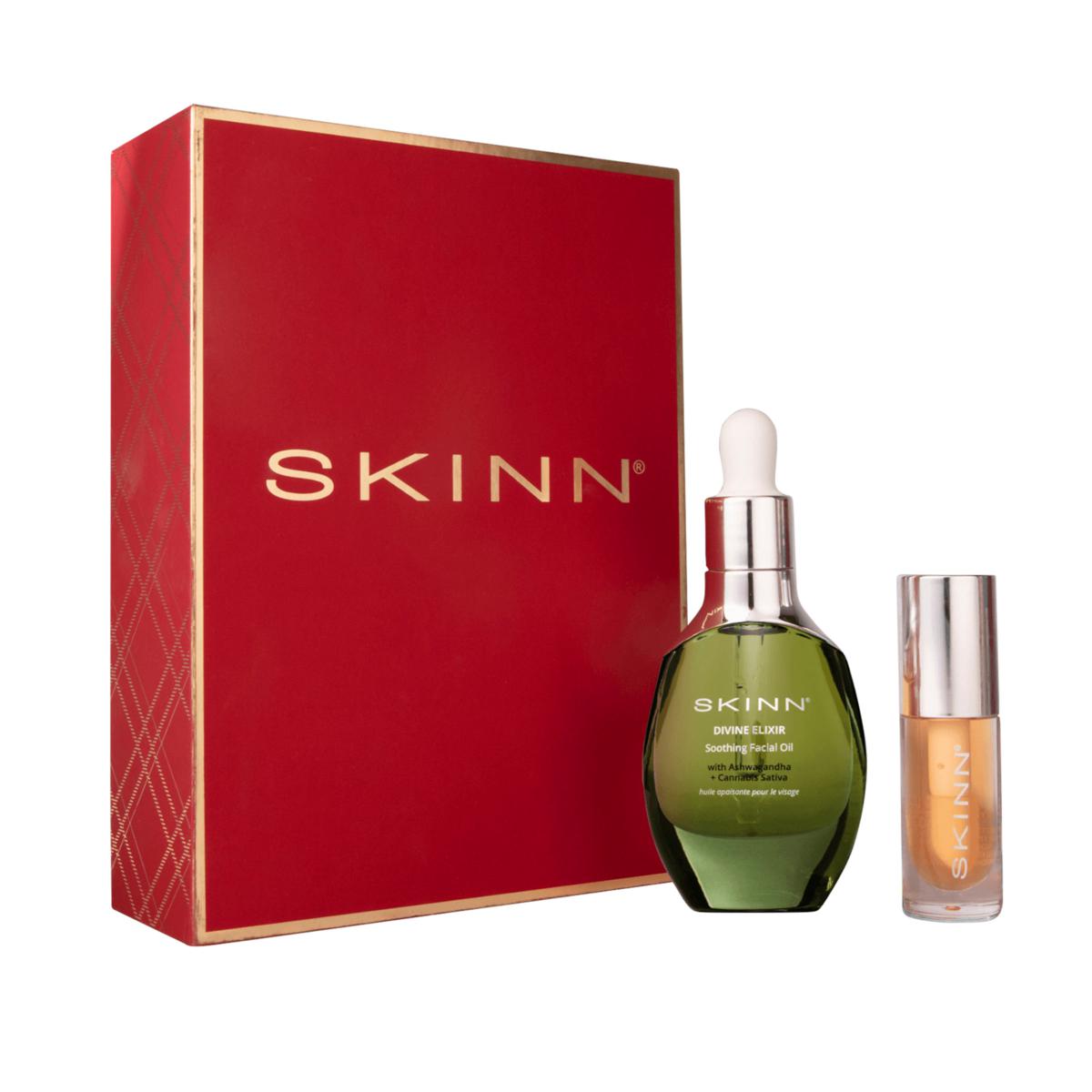 SKINN Divine Elixir Ayurvedic Face and Lip Oil Set in Holiday Box | HSN