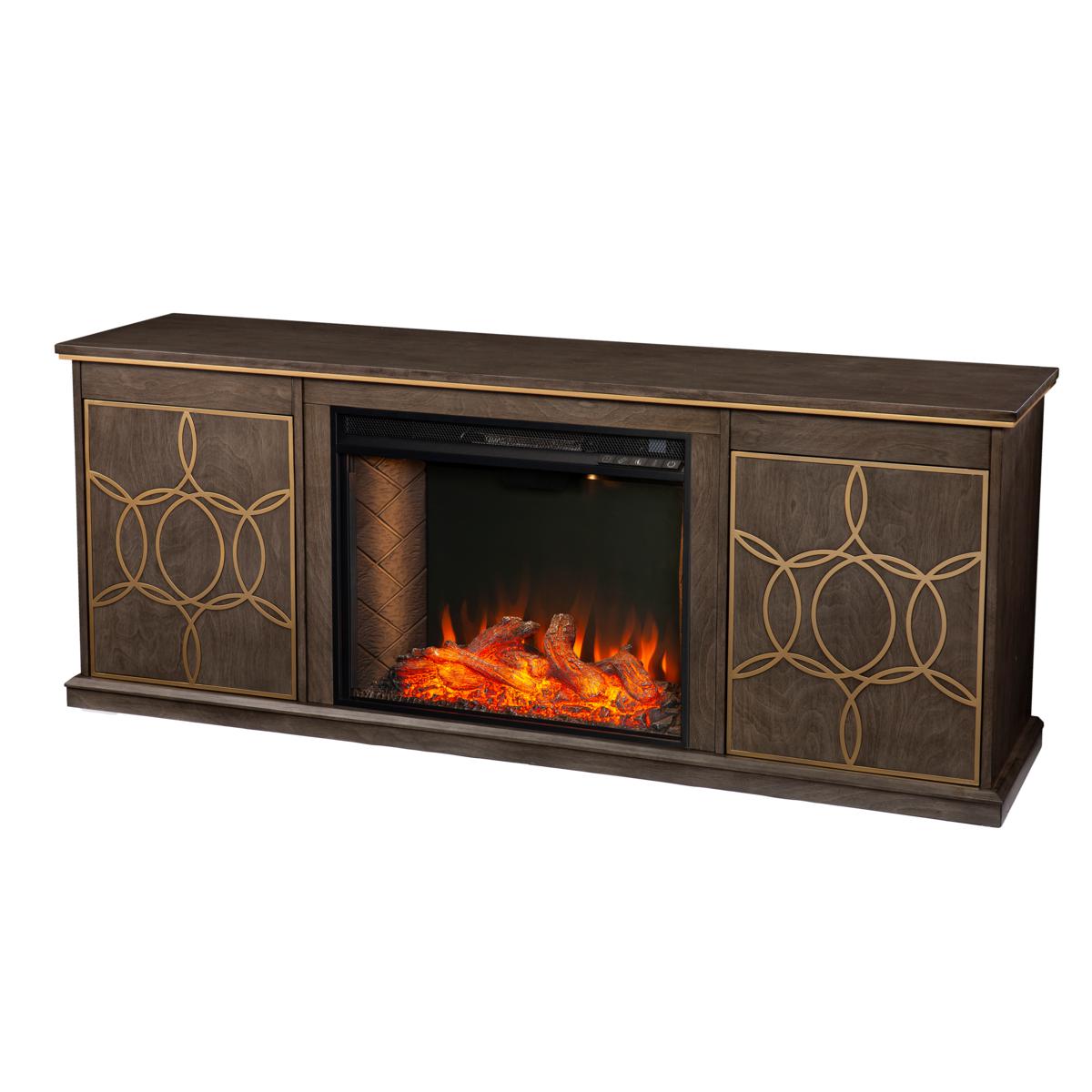 Southern Enterprises Dashton Smart Fireplace Console Media Storage