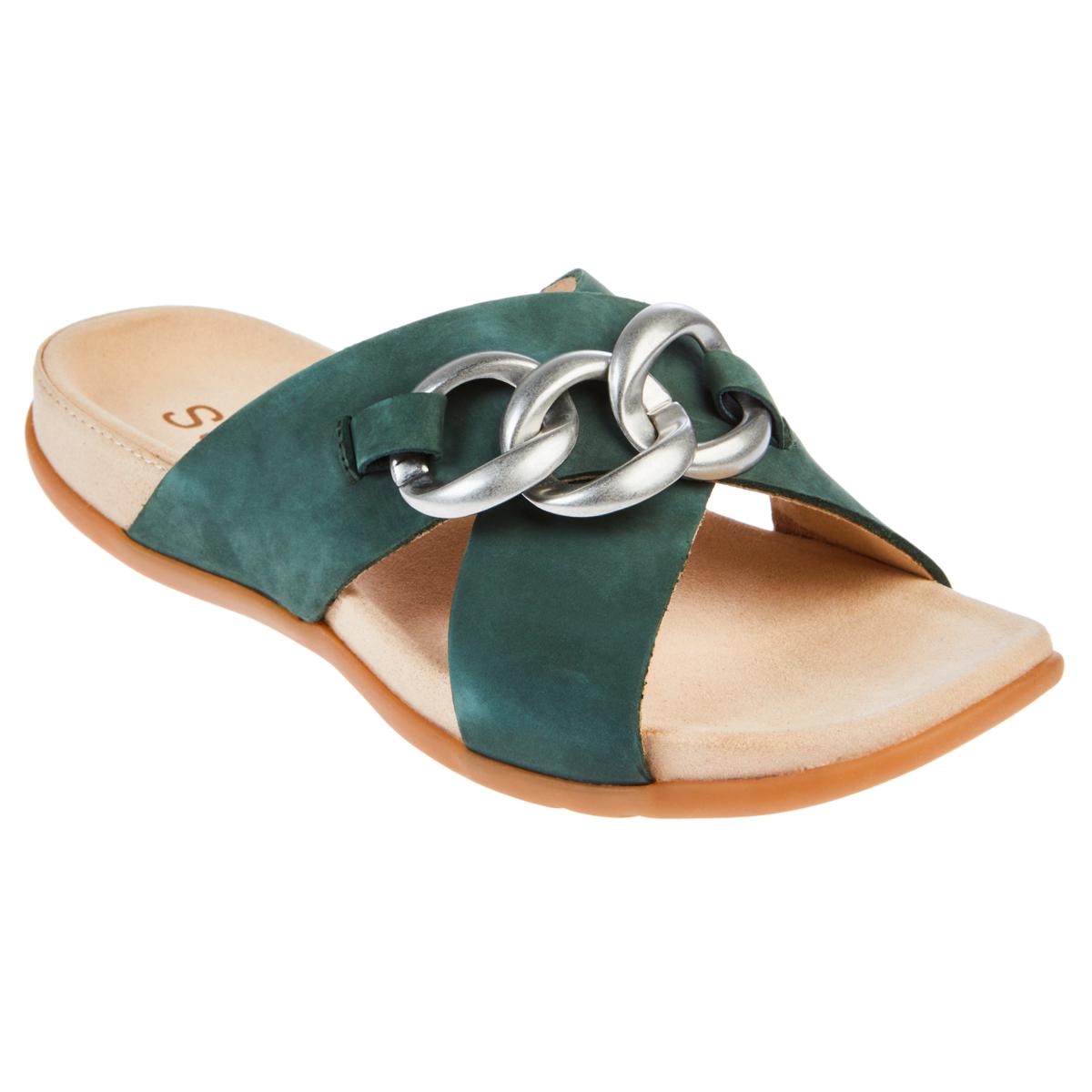 Strive Palma Link Chain Detail Leather Sandal | HSN