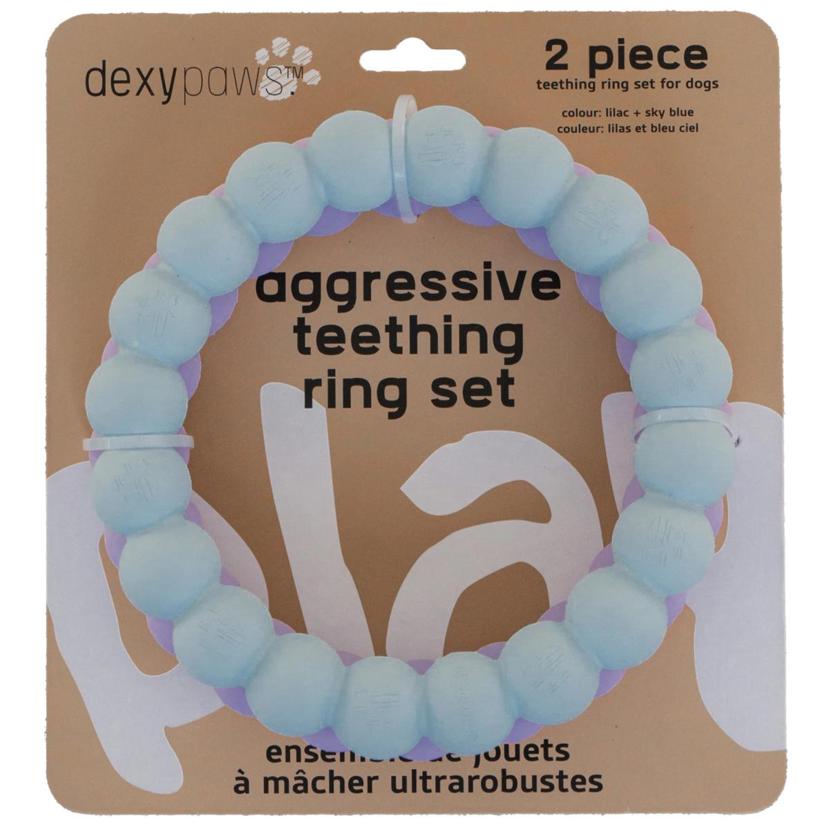 SuperChew Rings Aggressive Chew Toy Set - Lilac & Sky Blue | HSN